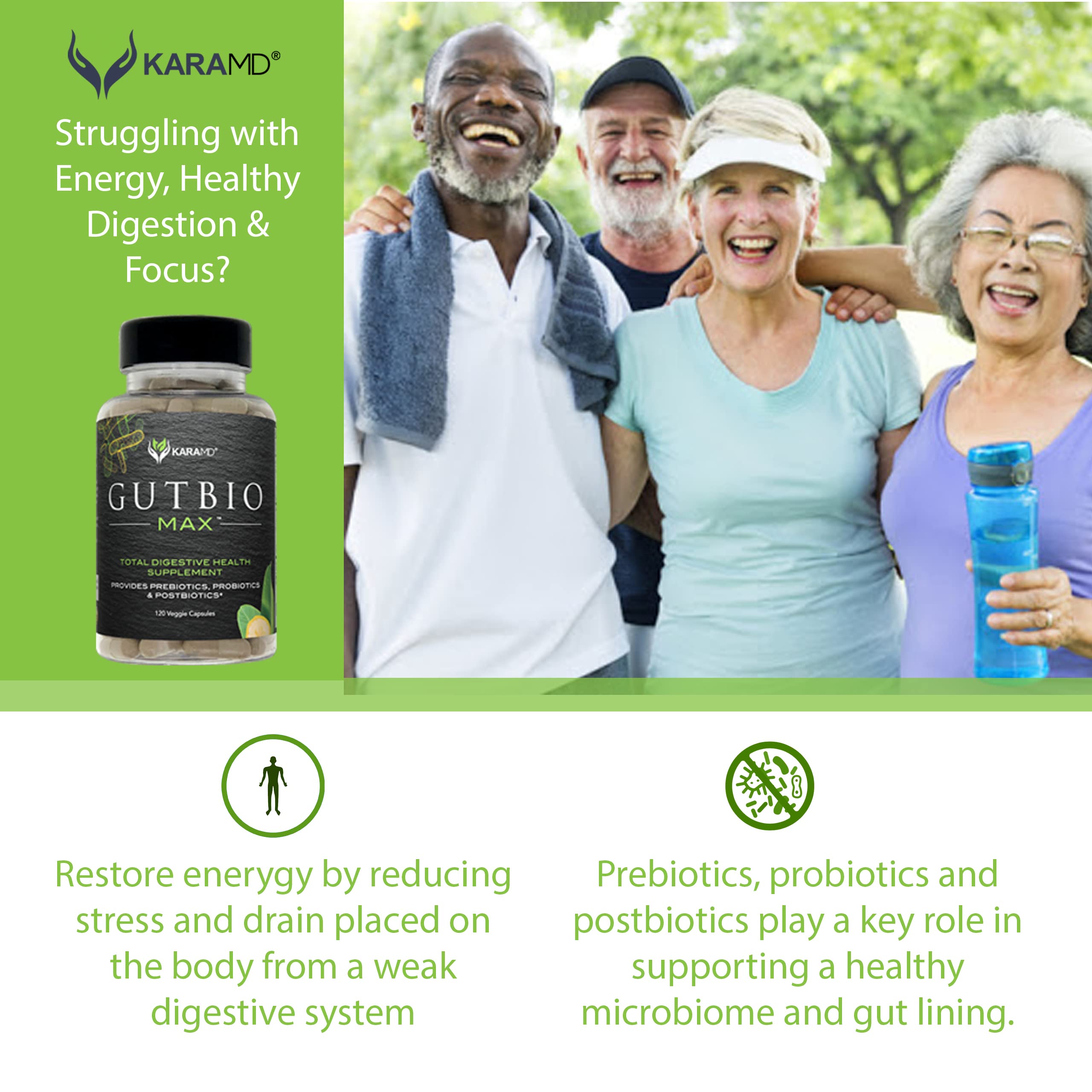 KaraMD GutBio Max | Doctor Formulated Total Gut Health Supplement ...