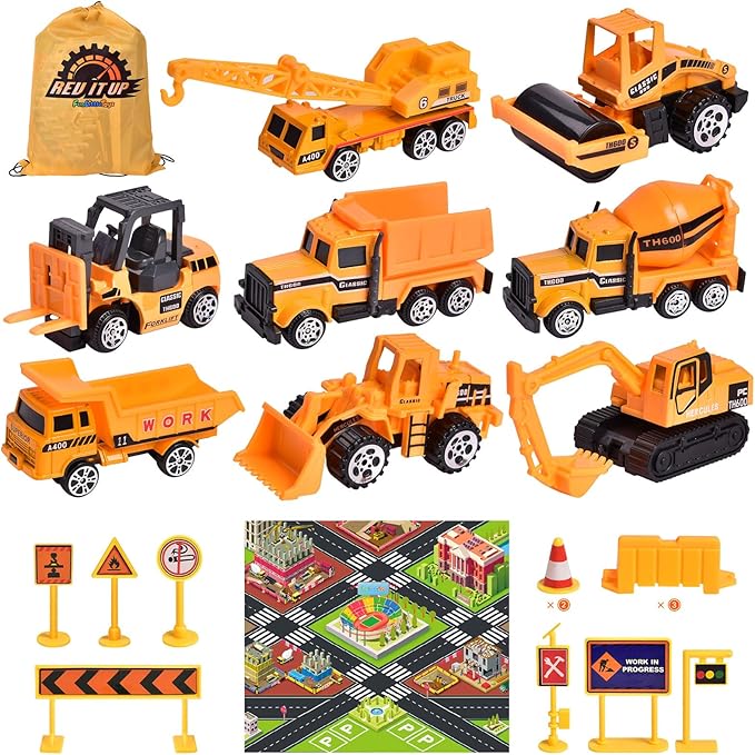 Amazon.com: FUN LITTLE TOYS 22PCS Construction Truck Toys, 8 ...