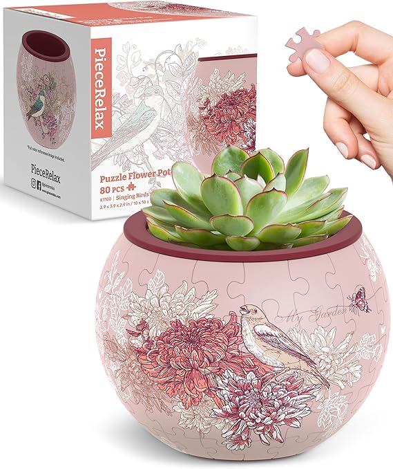 Amazon.com: PieceRelax 3D Puzzle Planter - Singing Birds and Flowers ...