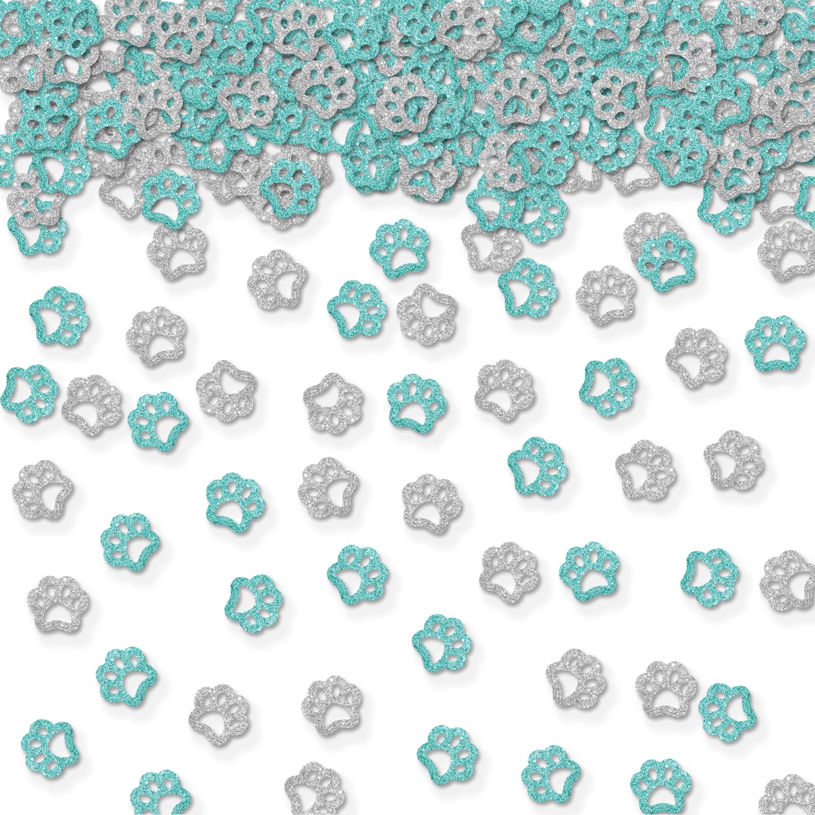 Amazon.com: 100pcs Dog Paw Confetti, Blue&Silver Glitter Puppy Table ...
