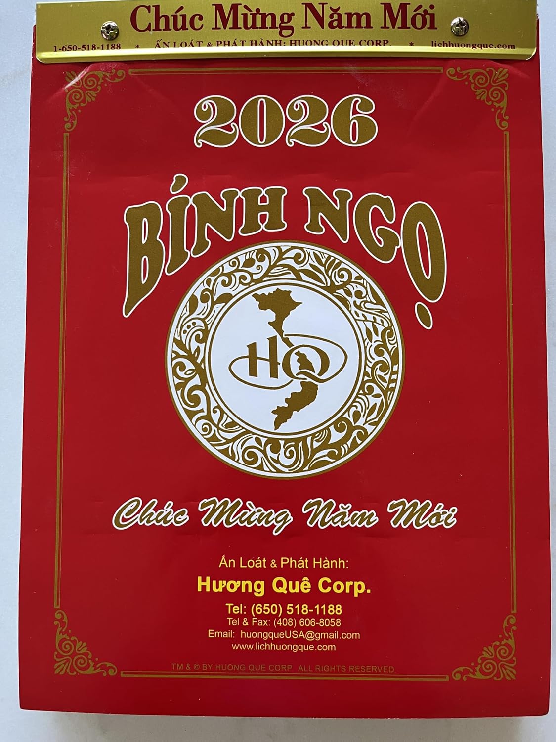 Vietnamese New Year Wall Mounted Daily Calendar/Lich Viet Nam Ngay Lanh ...