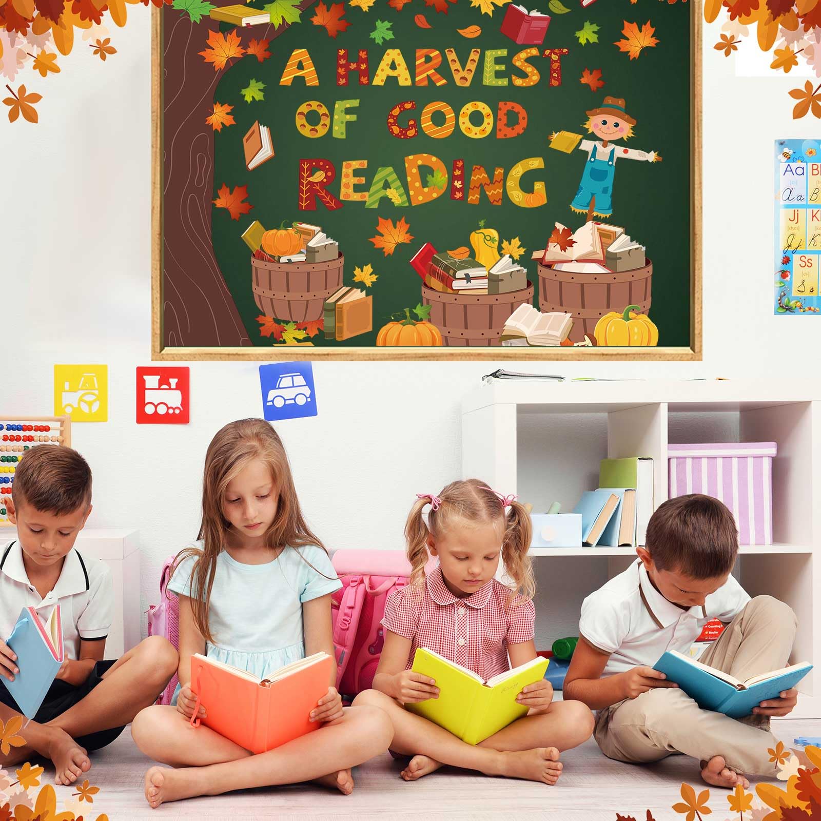 Snapklik.com : Fall Reading Bulletin Boards Book Tree Classroom ...