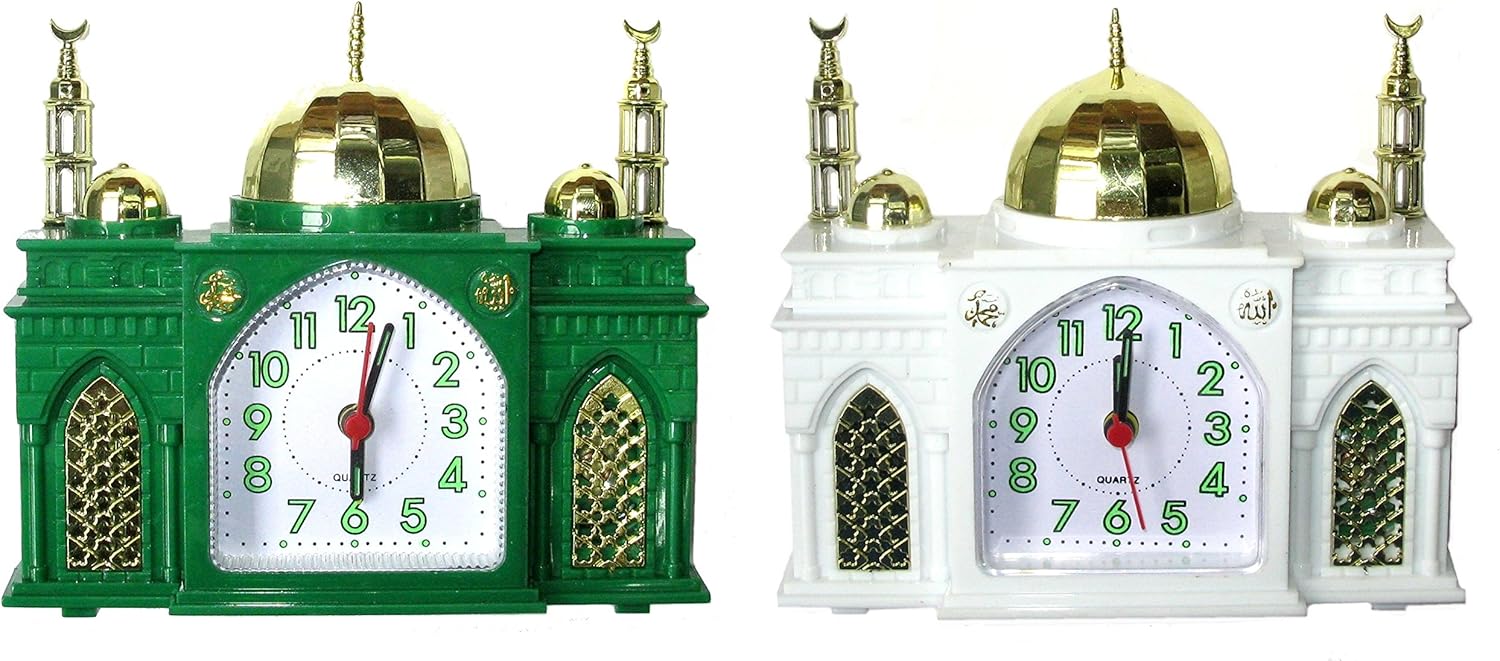 TFTC Mosque Shaped Alarm Clock Battery Mosque Clock Plays Islamic ...