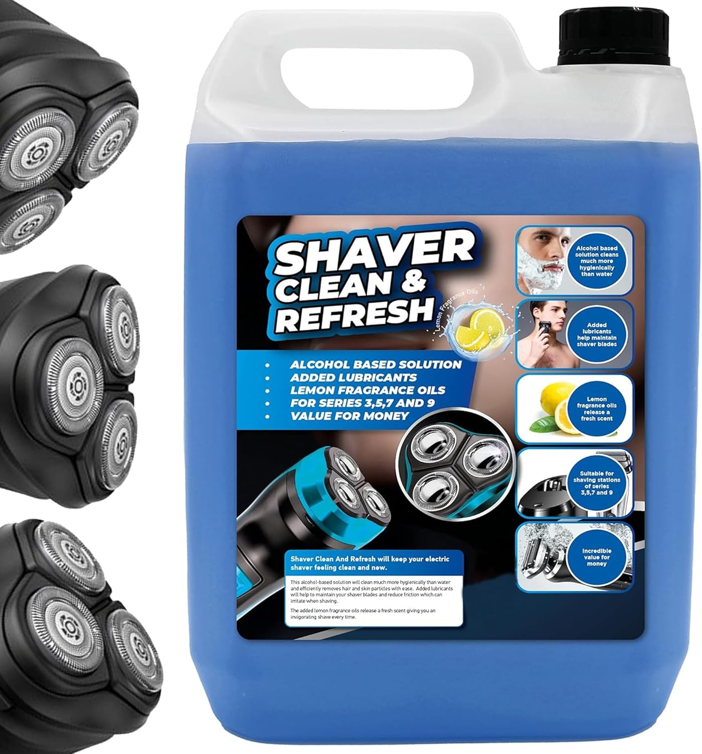 5 Litres Shaver Cleaning Refill Fluid Clean & Renew Cartridge ...