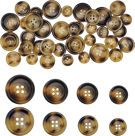 Amazon.com: CANDEOLA 40-Pcs Mixed Resin Sewing Buttons | Blazer Buttons ...