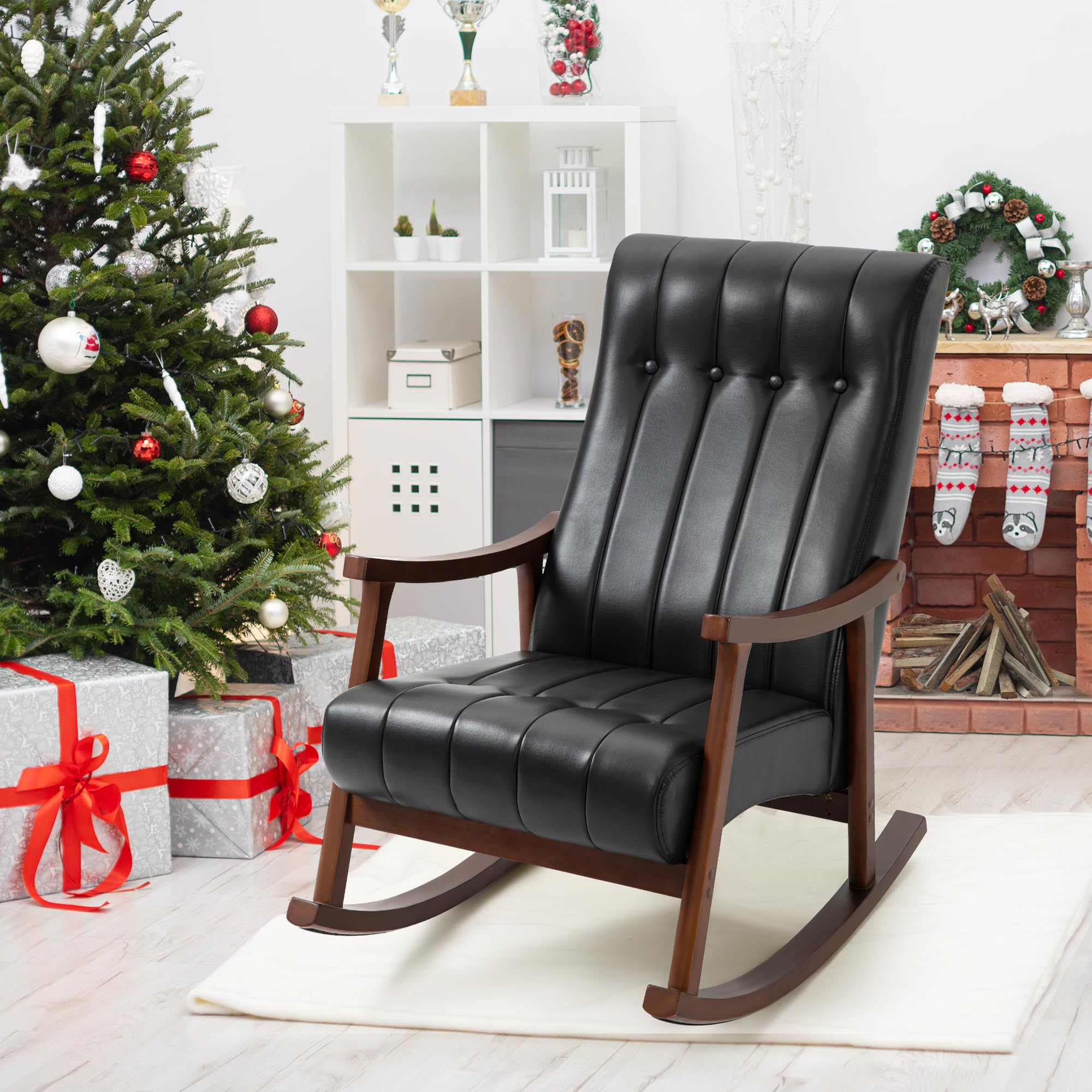 Amazon.com: HOMHUM Rocking Chair Nursery, Indoor Rocker Chair with ...