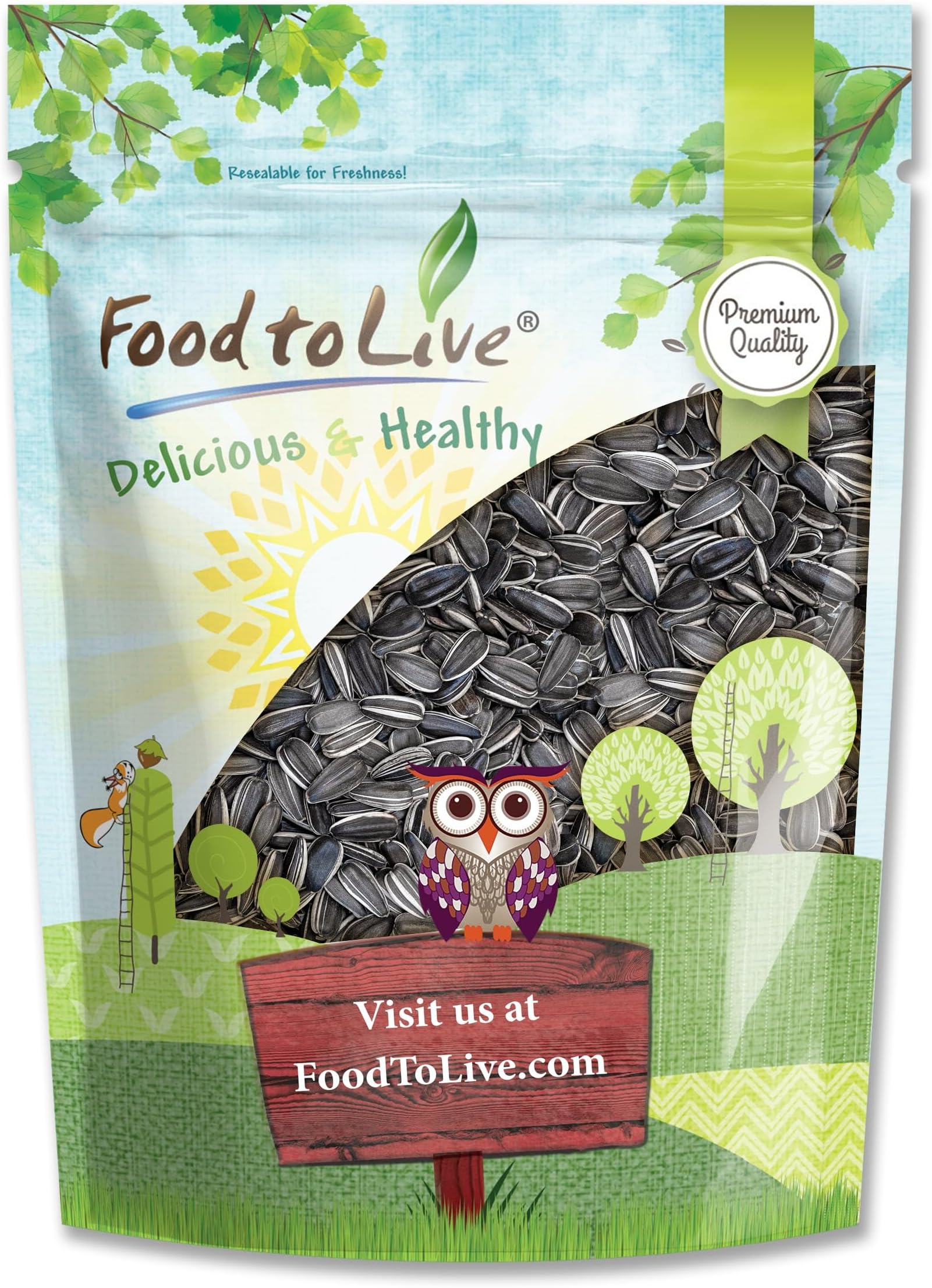 Amazon.com : Food to Live Raw Sunflower Seeds in Shell, 6 Ounces ...
