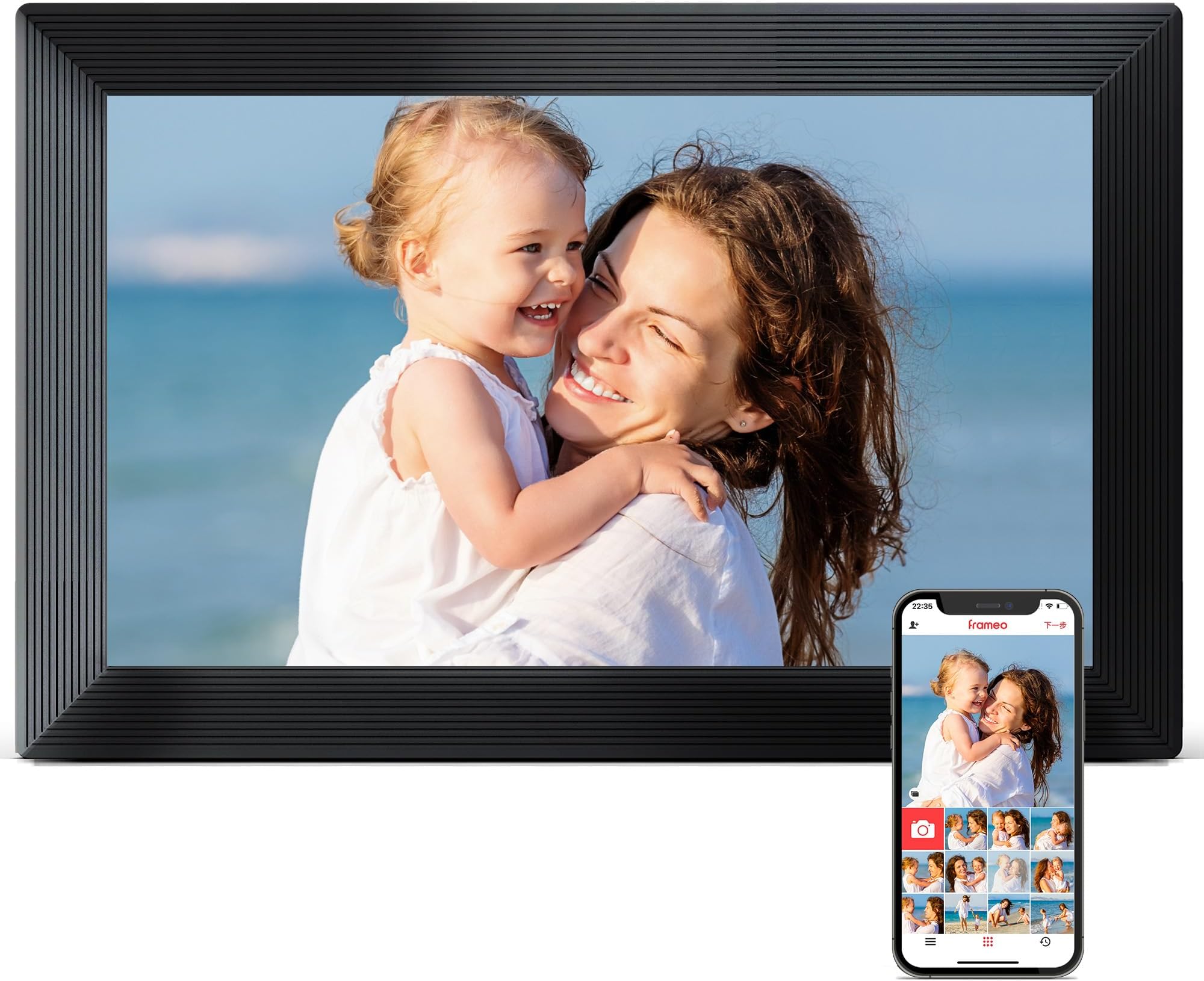 Amazon.com : Frameo Digital Picture Frame, Digital Photo Frame WiFi ...