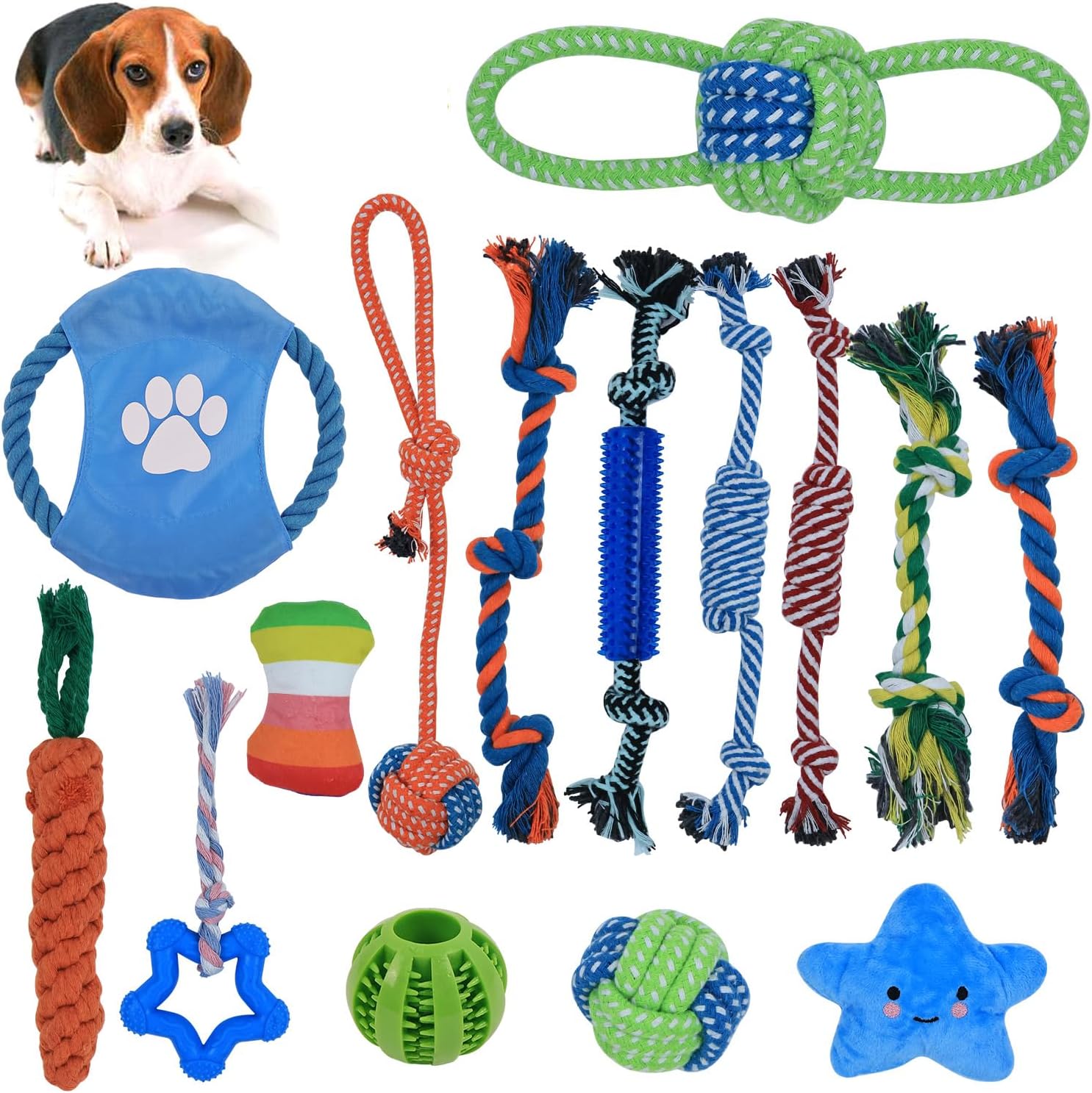 RUISTLI Juguetes para Perro 15 Piezas,Perros Accesorios Interactivo ...