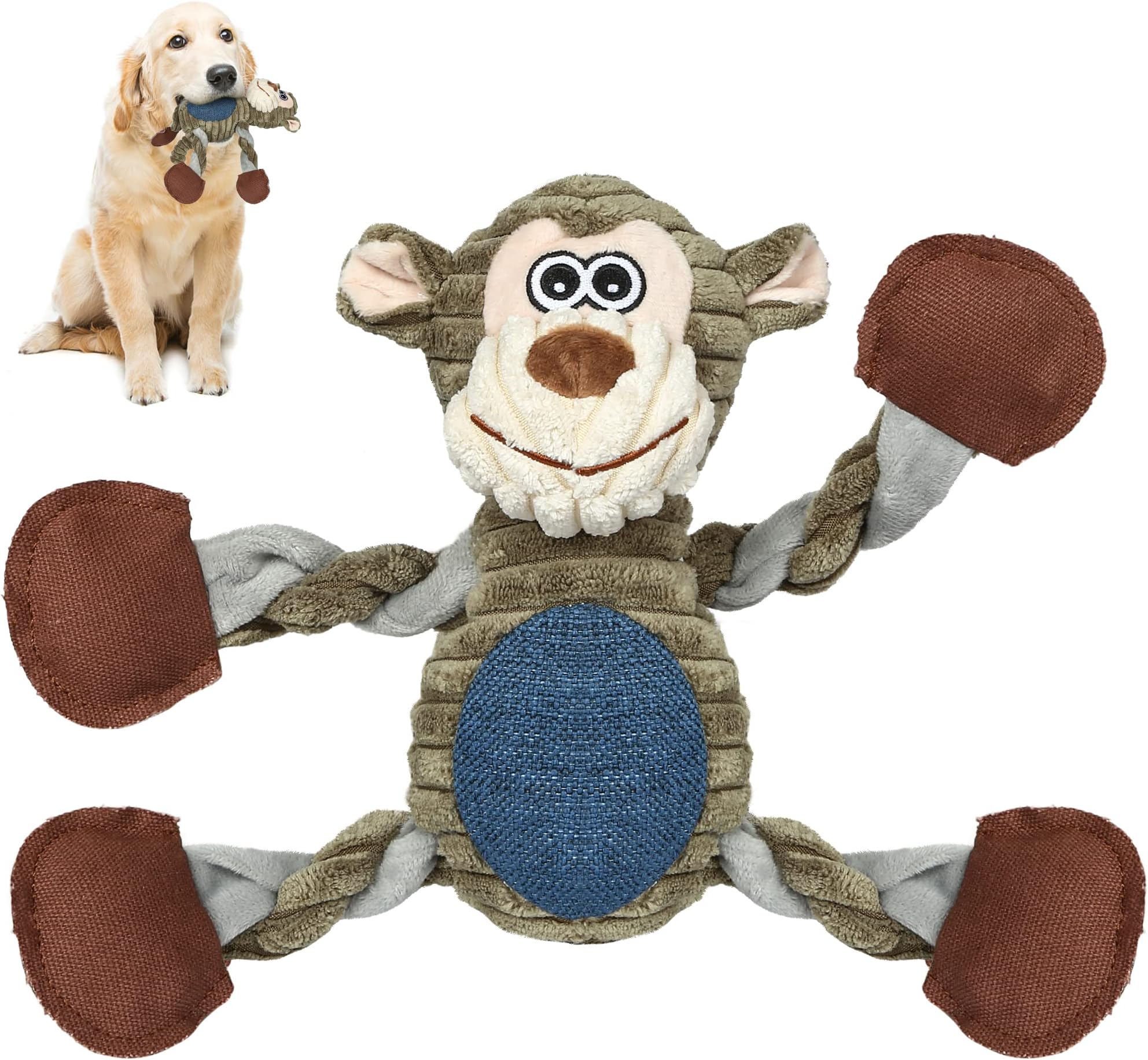 Amazon.com: Multipet Multicrew Monkey Plush Dog Toy 17" (Assorted Color ...