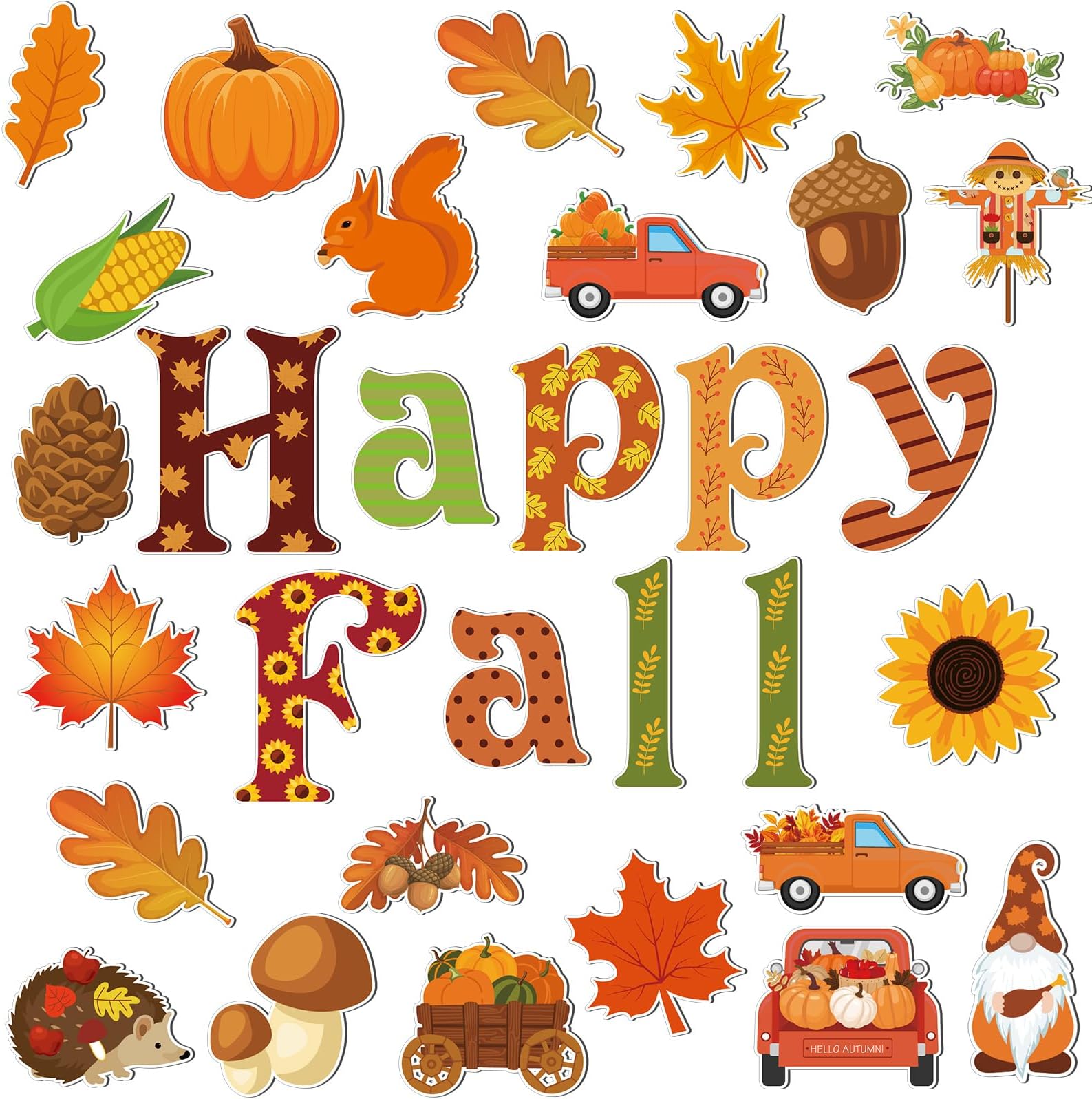 Amazon.com: Hoteam 30 Pcs Fall Garage Door Decoration Magnets Happy ...