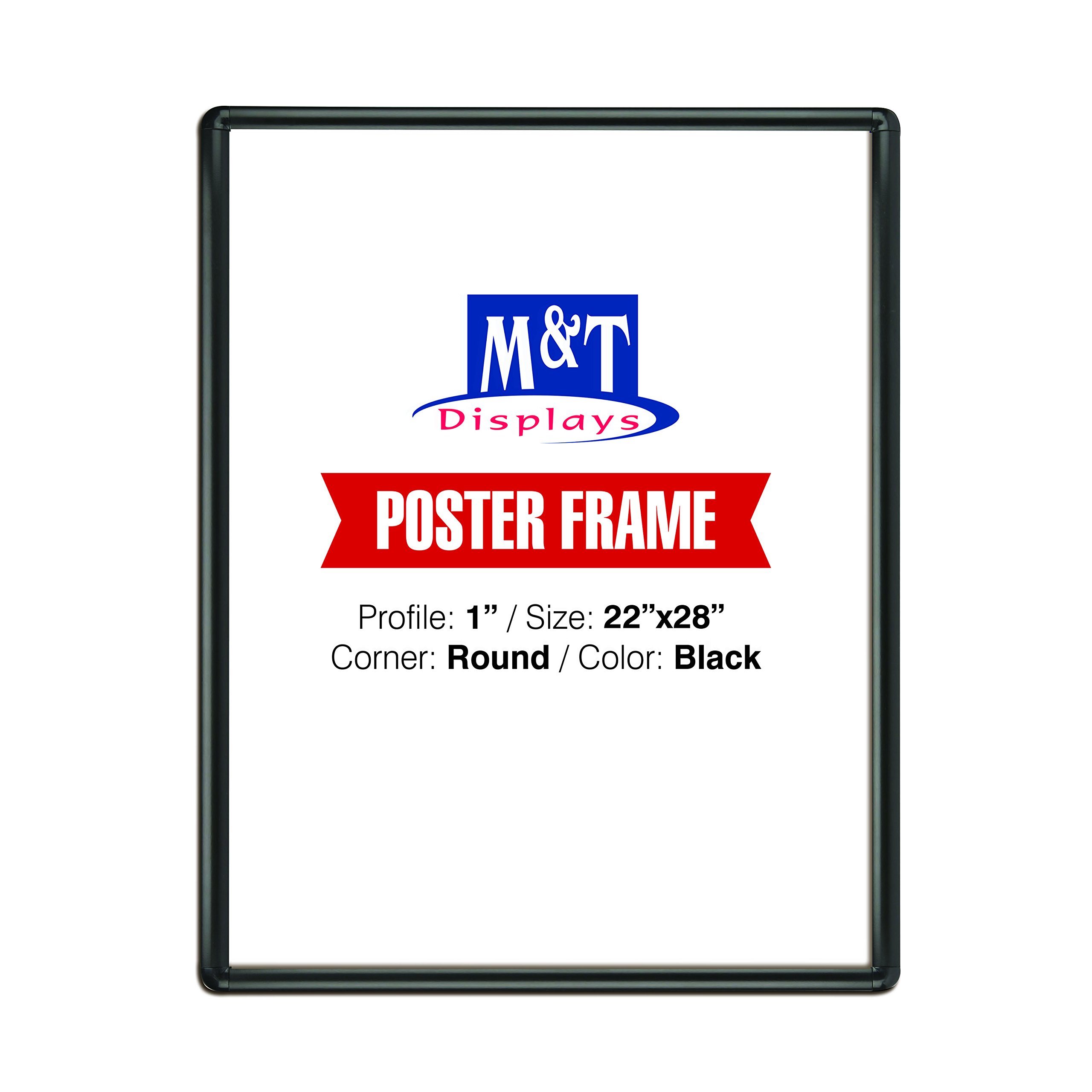 Amazon.com: M&T Displays Snap Poster Frame 22x28 Inch Black 1" Aluminum ...