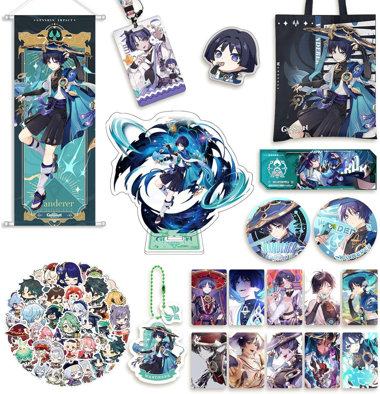 Amazon.com: ShioewBy Genshin Impact Wanderer Merch Set - Canvas Tote ...