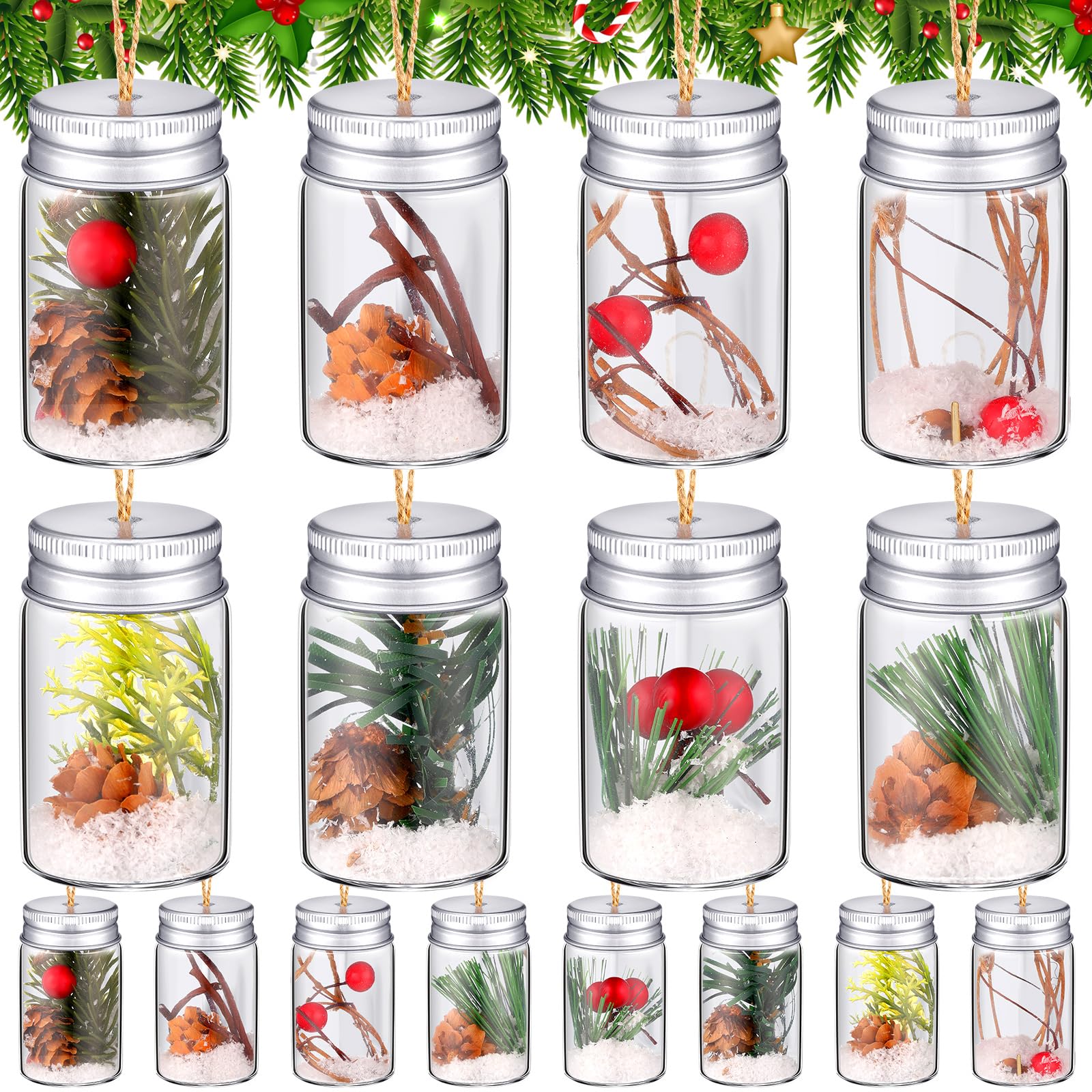 Amazon.com: Teenyyou 16 Pcs Christmas Fillable Ornaments Crafts Clear ...