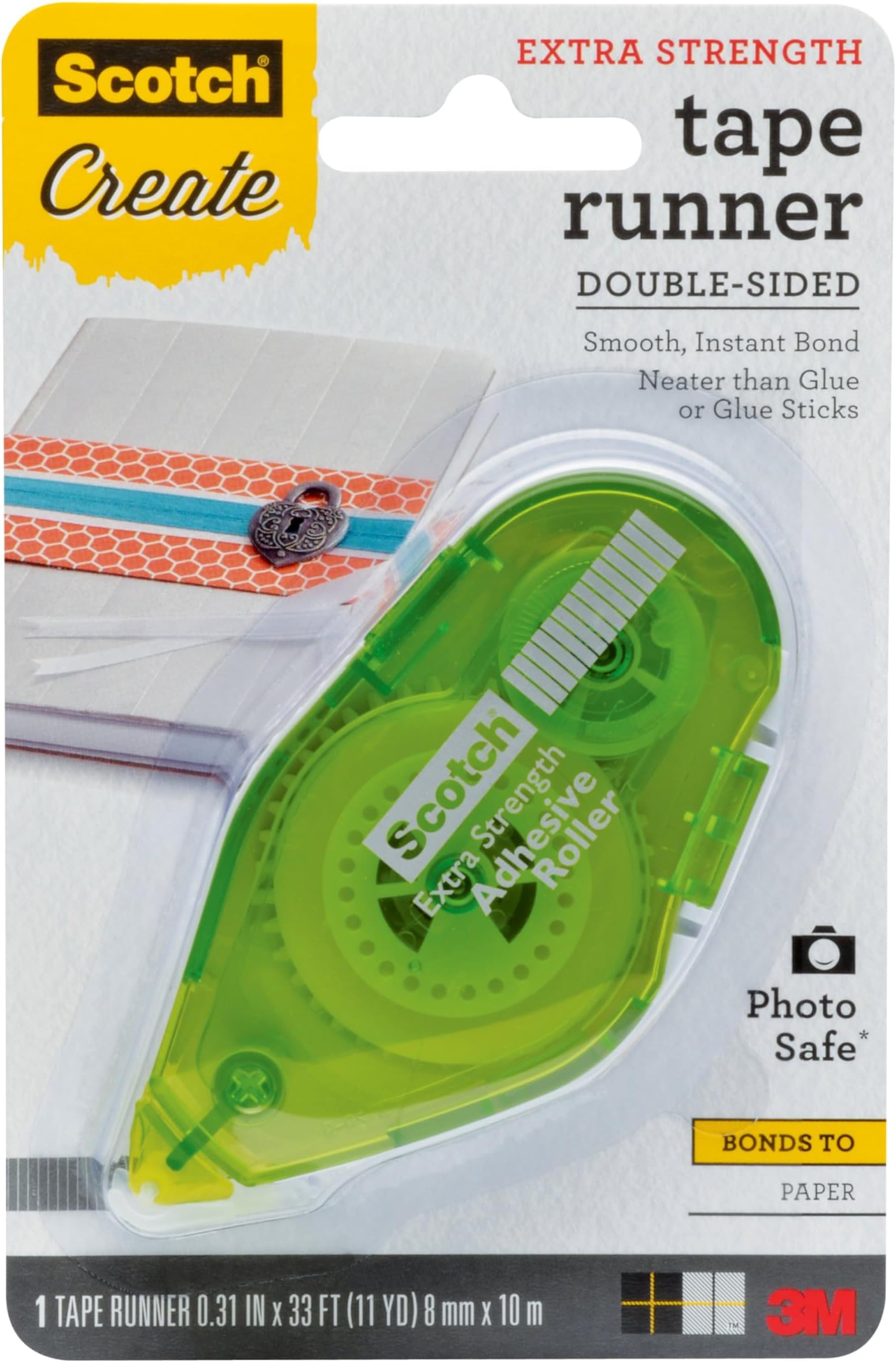 Amazon.com : Duck Easy-Stick Adhesive Roller 4-Pack - Double Sided Tape ...