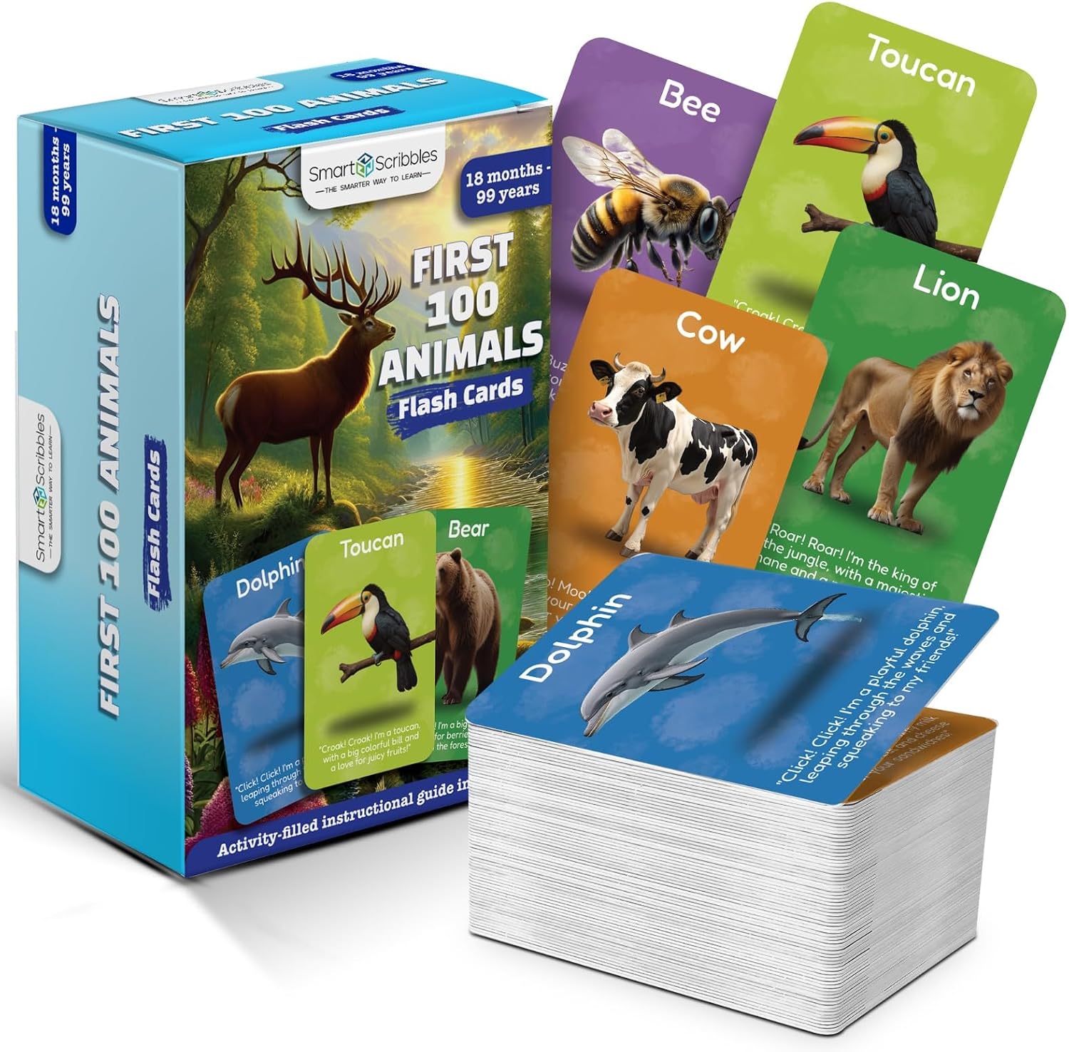 Amazon.com: smart scribbles Thick Animal Cards for Toddlers 1–3 – First ...