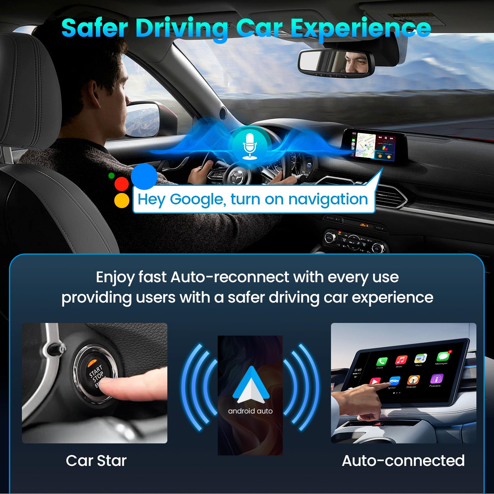 Snapklik.com : Funomo Wireless Android Auto Adapter, Double Ports USB ...