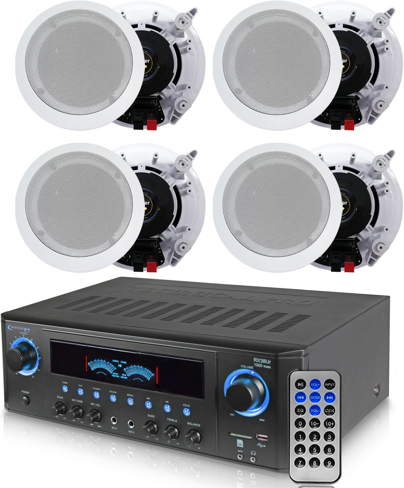 Amazon.com: Home Theater System Kit with 1000 Watts 4-Chanel Bluetooth ...