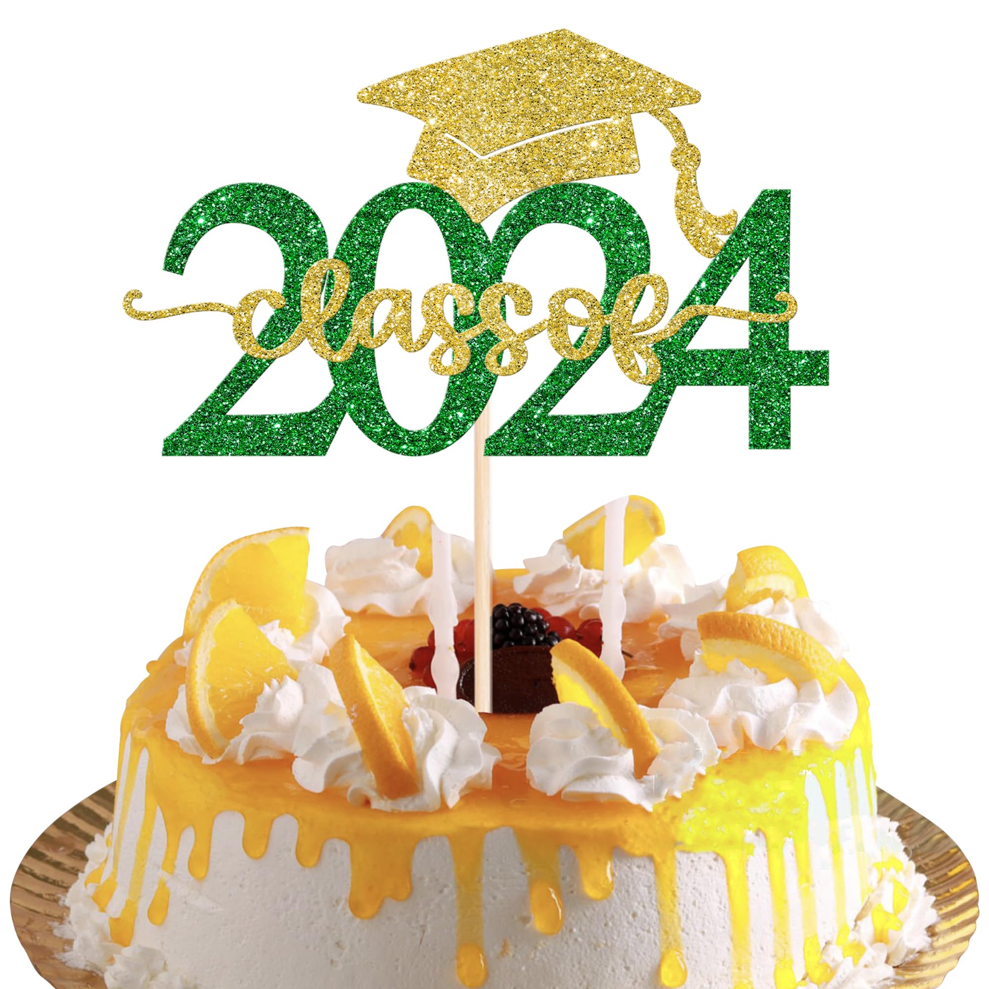 Buy 1 Pack Class of 2024 Cake Topper Graduation Cap Cake Pick Congrats ...