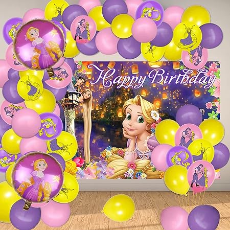 Amazon.com: Rapunzel Party Decoration Including Balloons Kit Rapunzel ...