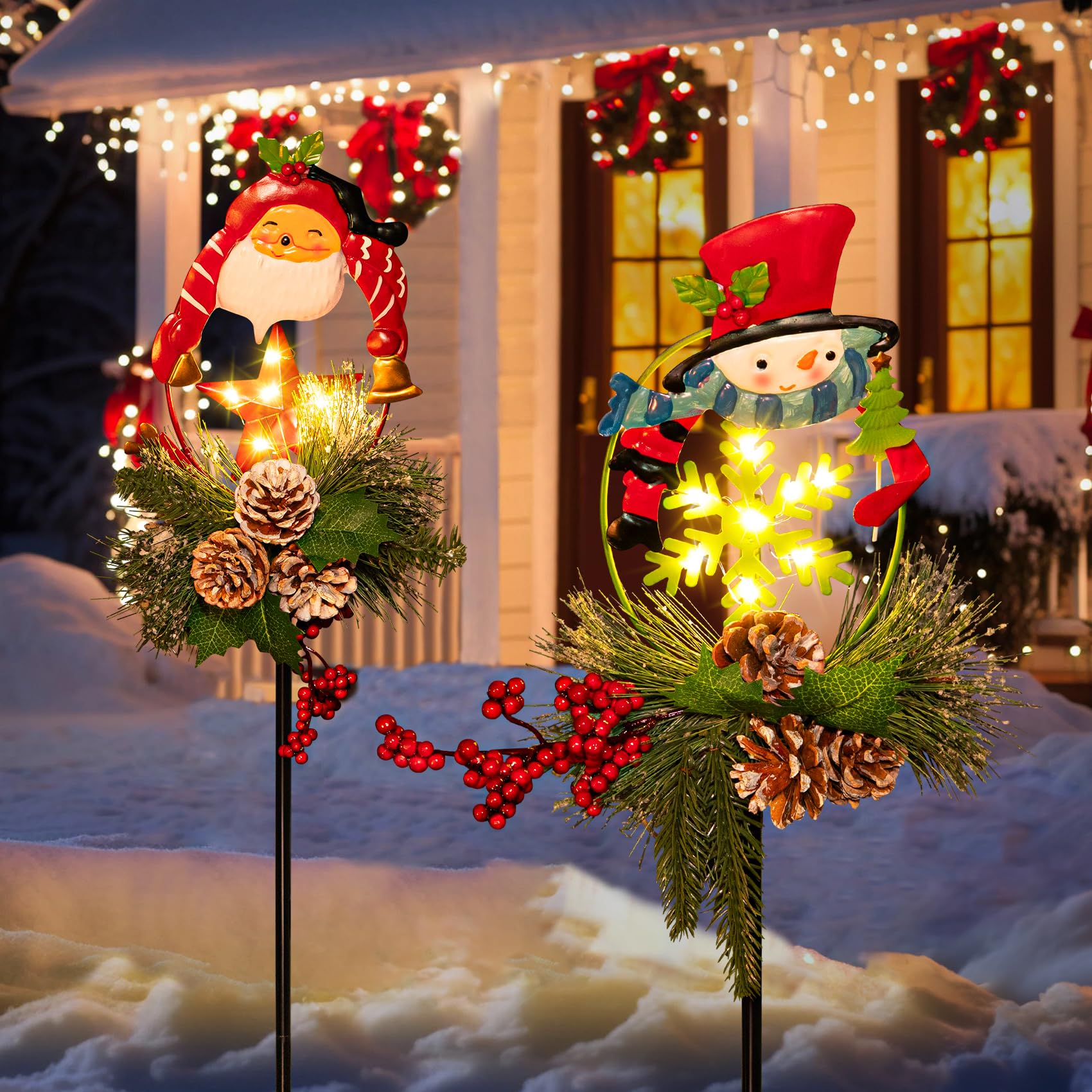 Amazon.com: TAKE ME Christmas Outdoor Decorations Garden Solar Outdoor ...