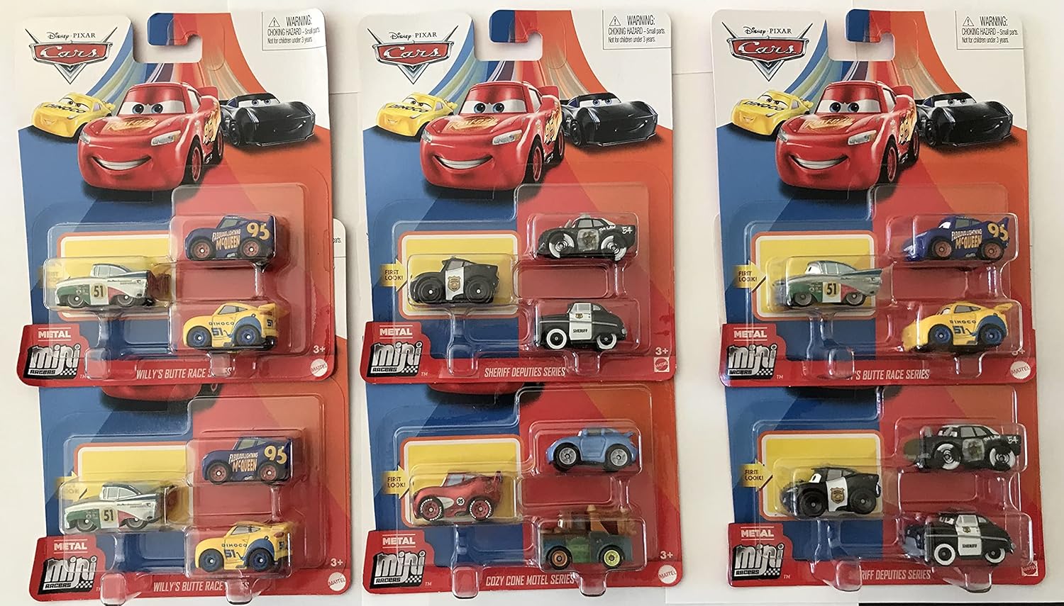 Amazon.com: Mattel MTTGKG01 Cars Minis Toy - 3 Per Pack - Pack of 6 ...