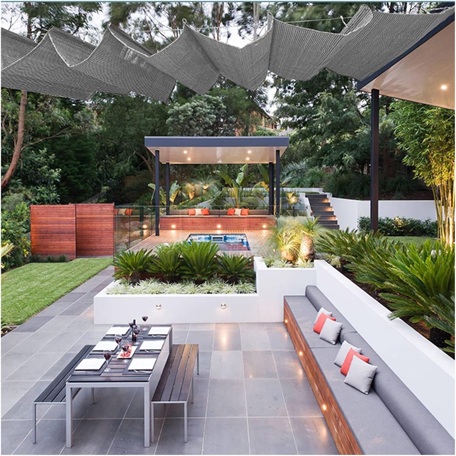 Amazon.co.jp: LXLIGHTS Sun Shade Sail, Outdoor Pergola Patio Sunscreen ...