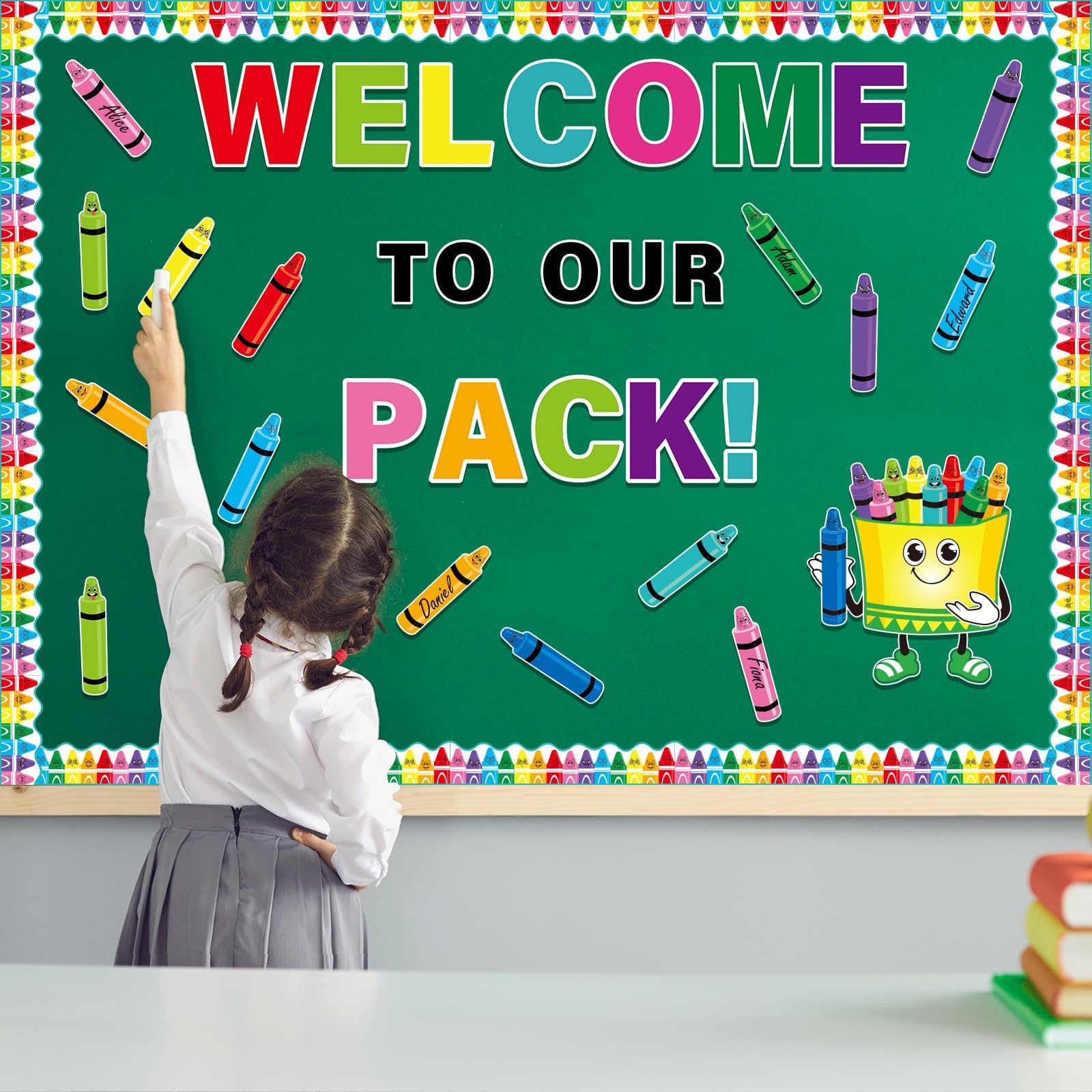 Crayon Themed Classroom Decor Welcome To Our Pack Bulletin Board Set ...