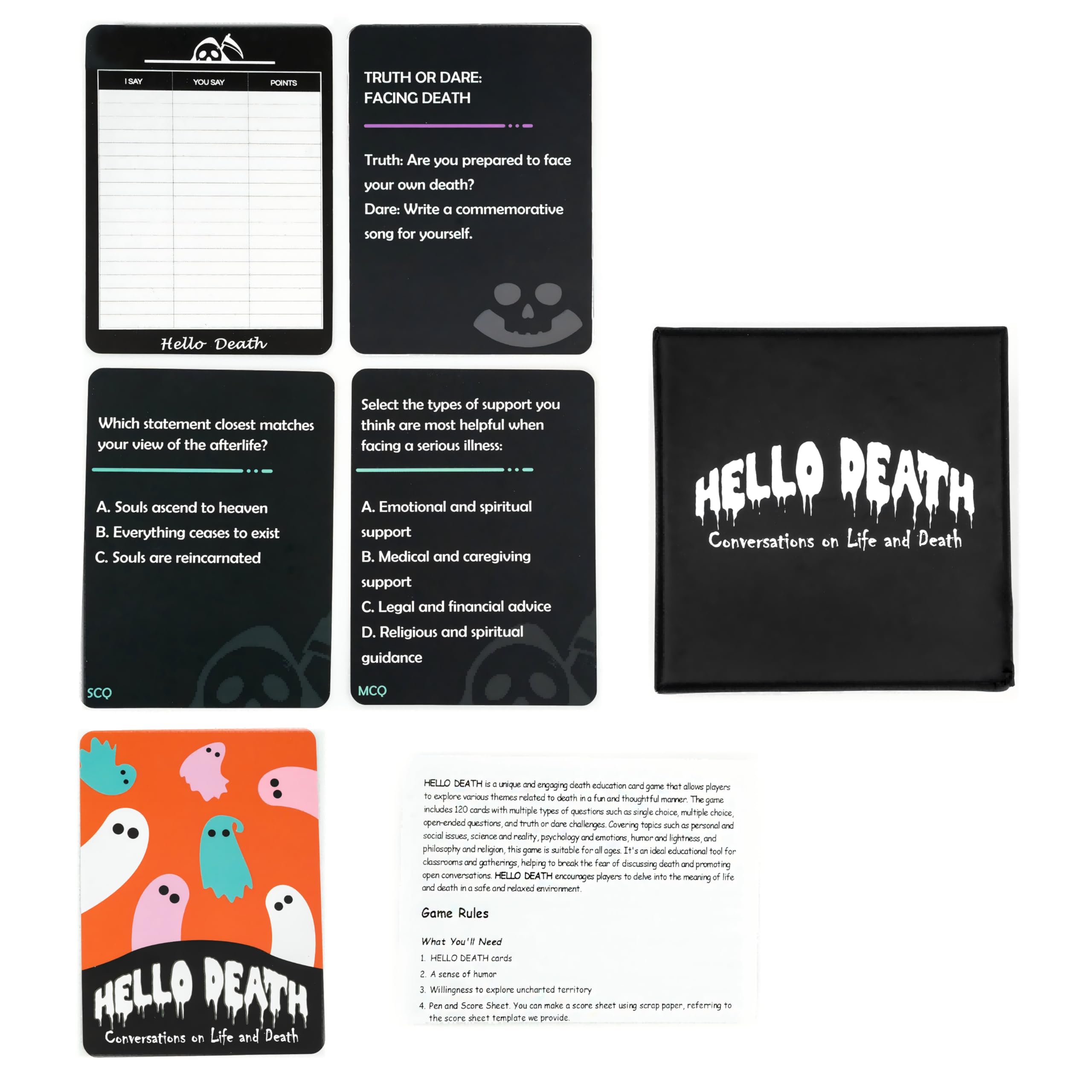 Conversation Card Game HELLO DEATH Card Game – 120 Deep & Fun ...