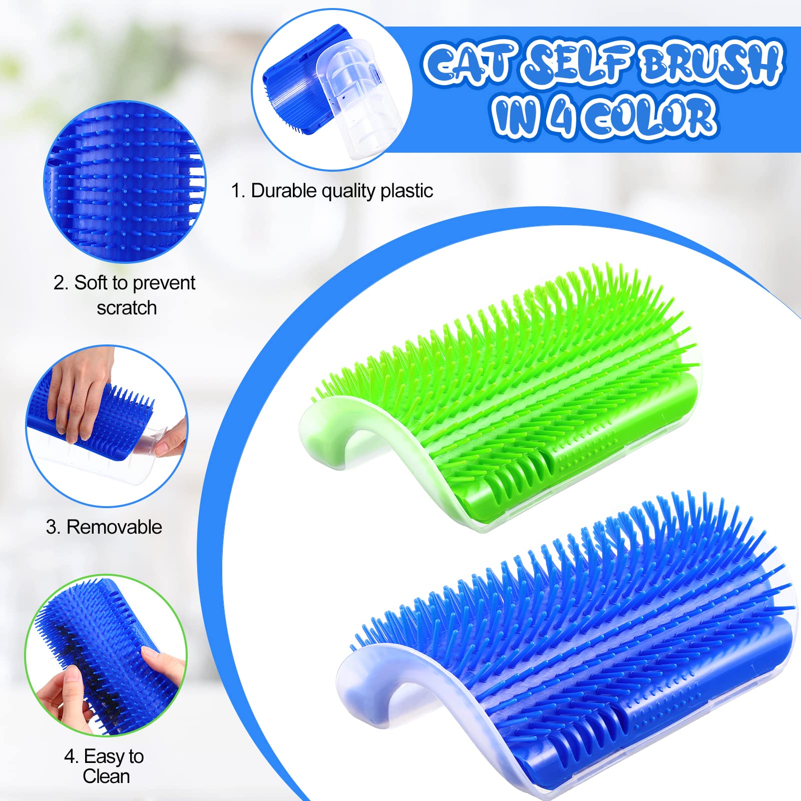 12 Pack Cat Corner Self Groomer Cat Wall Corner Brush Cats Corner ...