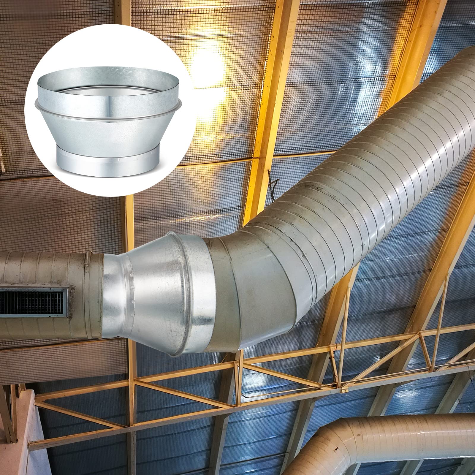 Dunzy Duct Reducer 8 to 6 Inch Ducting Connector Duct Adapter Air ...