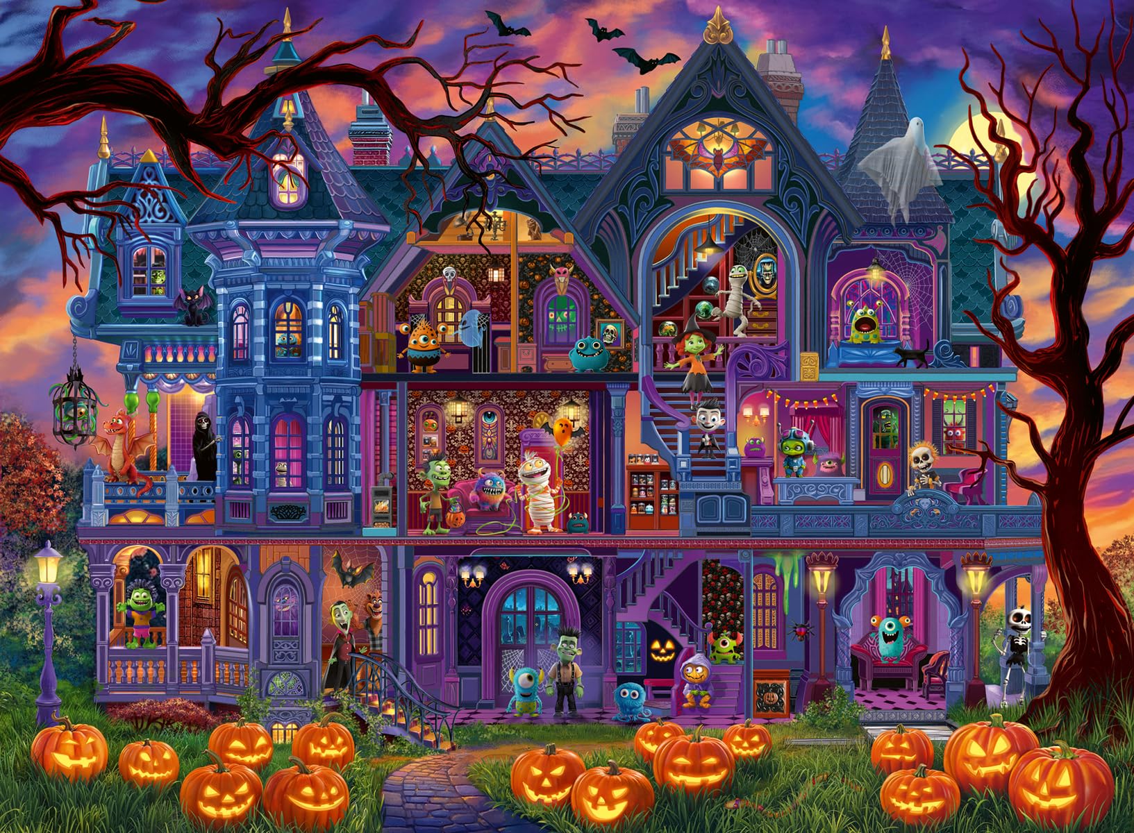 Amazon.com: Ravensburger Monster House Party 100 Piece XXL Jigsaw ...