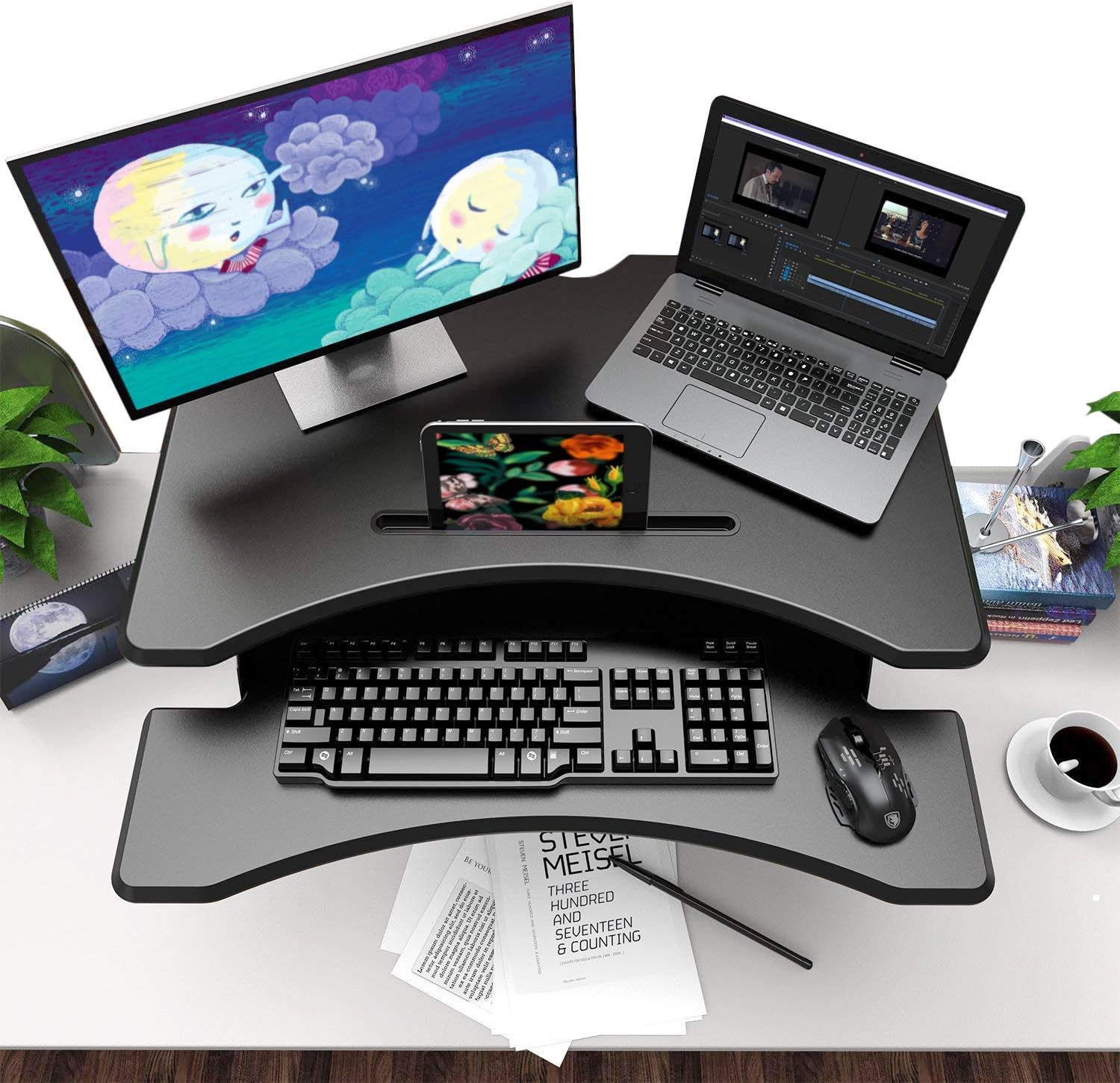 Amazon.com: Elevens Height Adjustable Standing Desk Convert Sit Stand ...