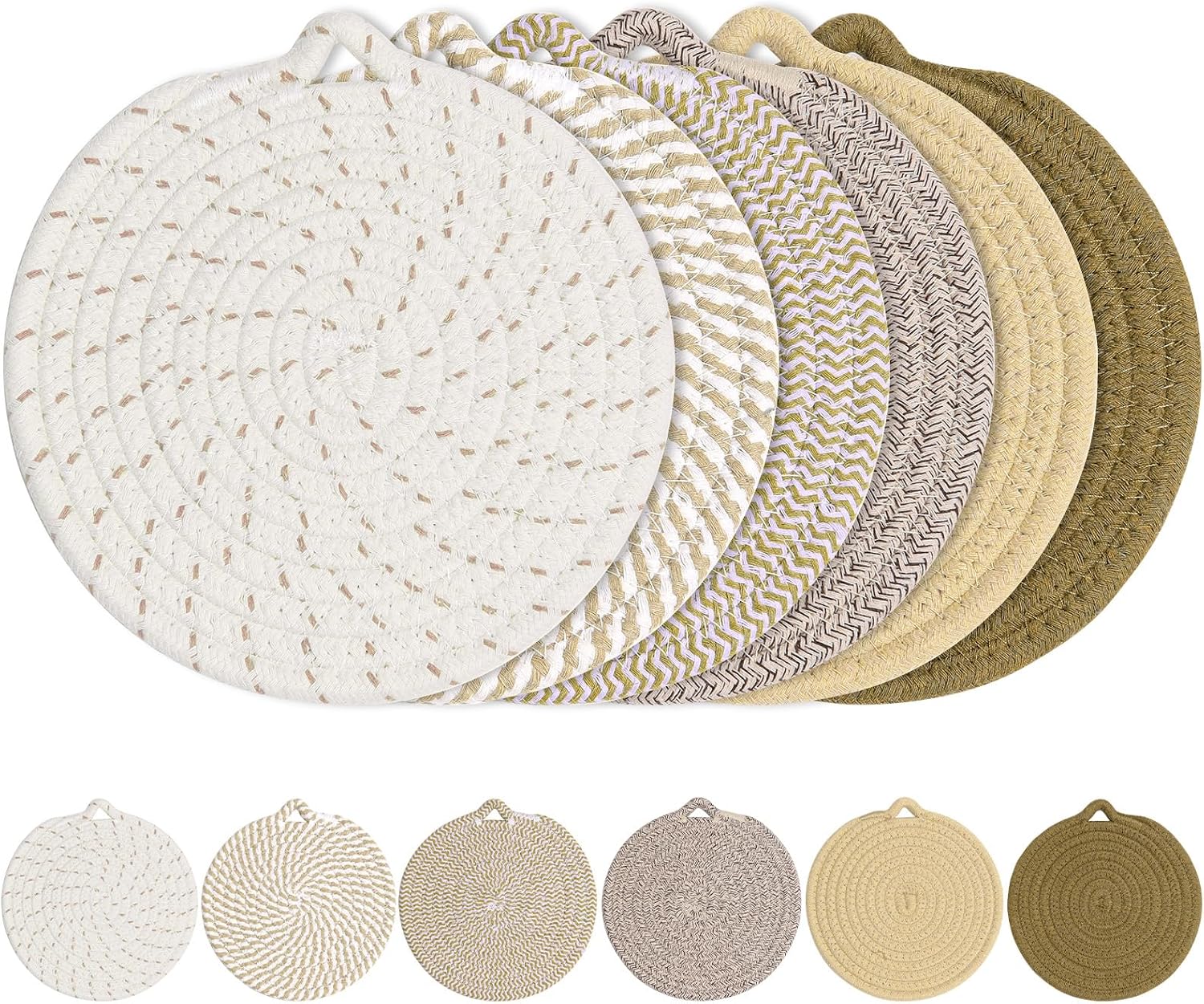 Amazon.com: 7" Trivets for Hot Dishes, 6 Pack Hot Pads for Kitchen ...