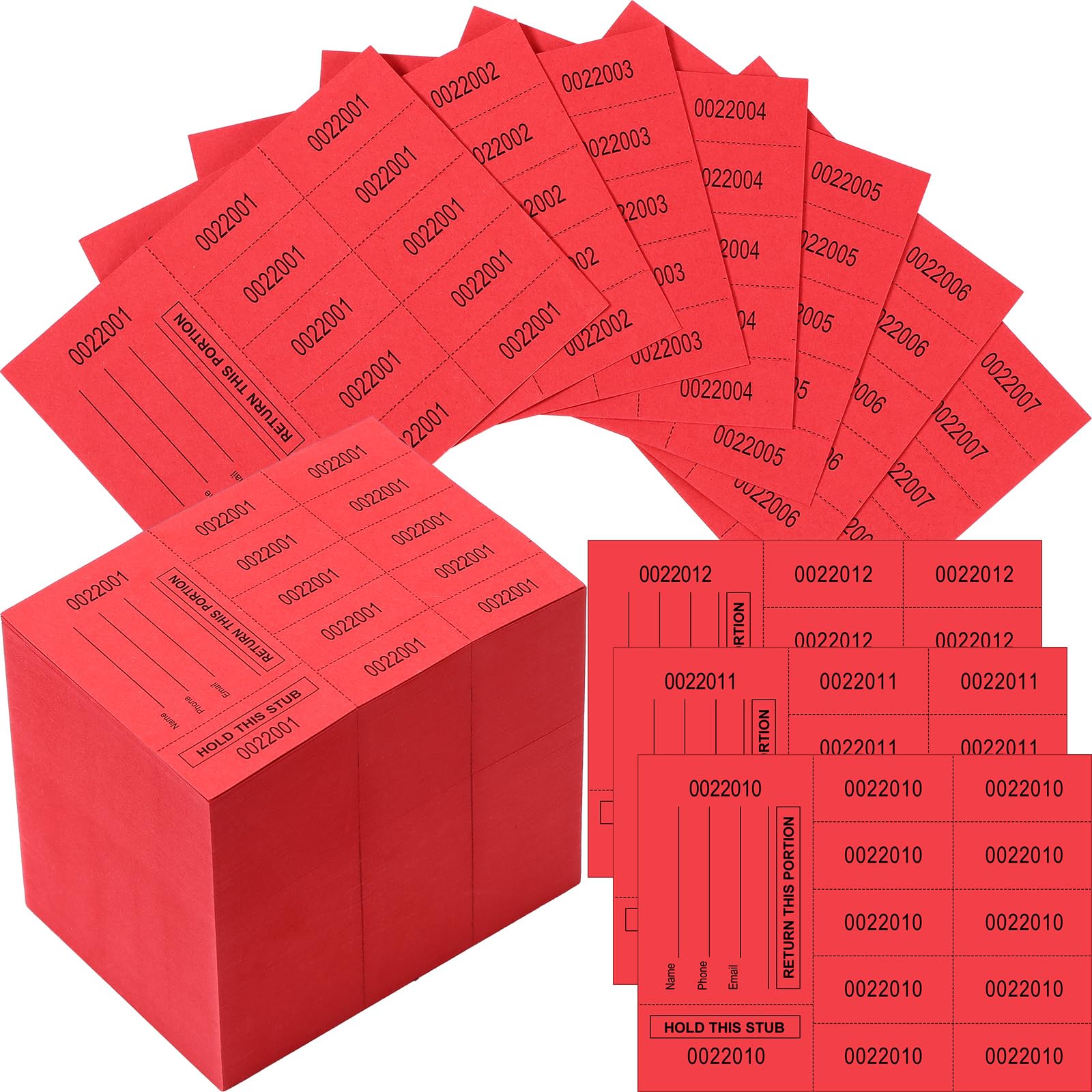 Snapklik.com : Kosiz 1000 Sheet 10 Bid Raffle Tickets Chinese Auction ...
