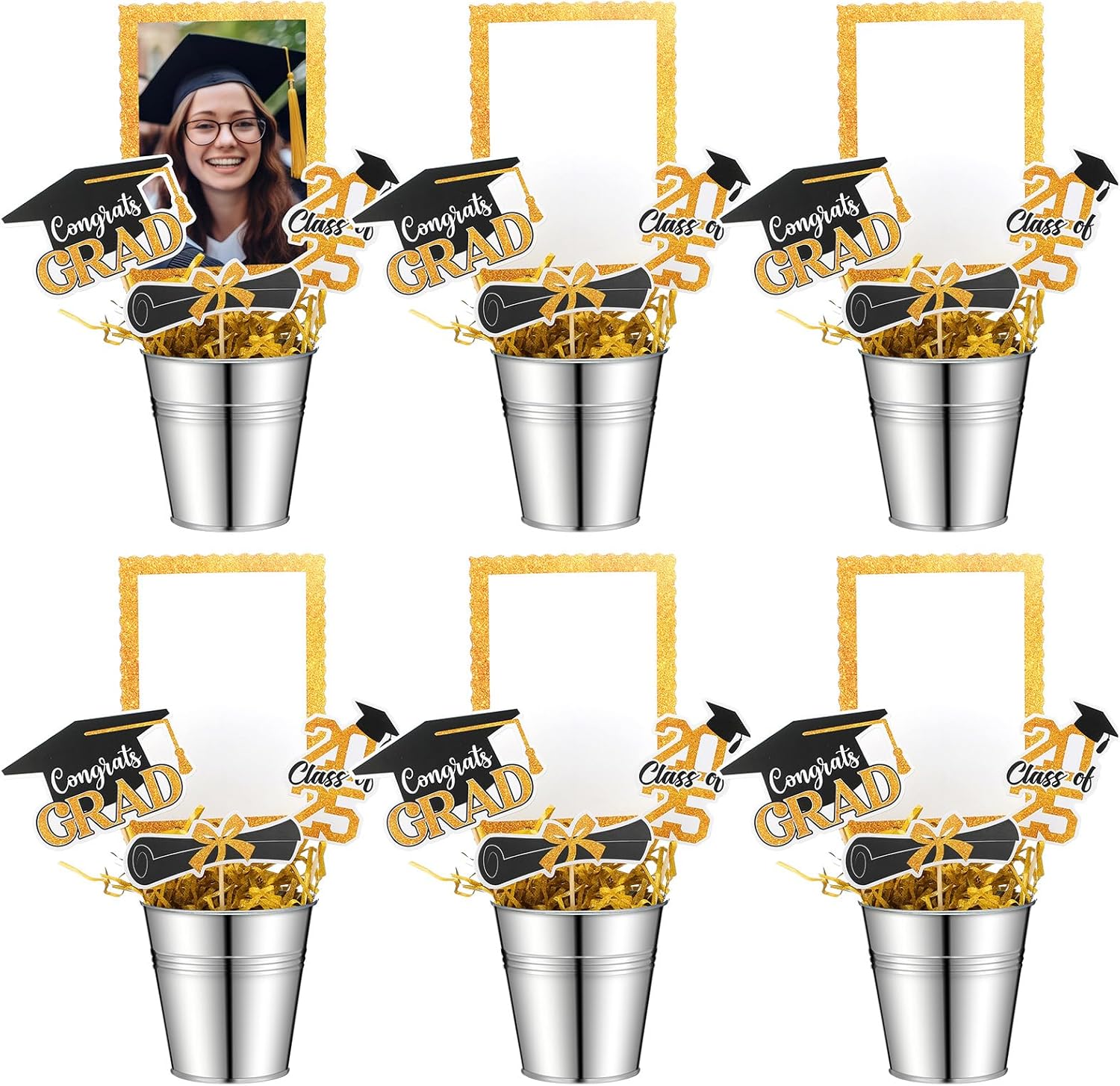 Amazon.com: Foilswirl 6 Set 2025 Graduation Table Centerpieces Photo ...