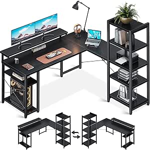 Amazon.com: ODK L Shaped Desk with Monitor Stand, 61 Inch Home Office ...