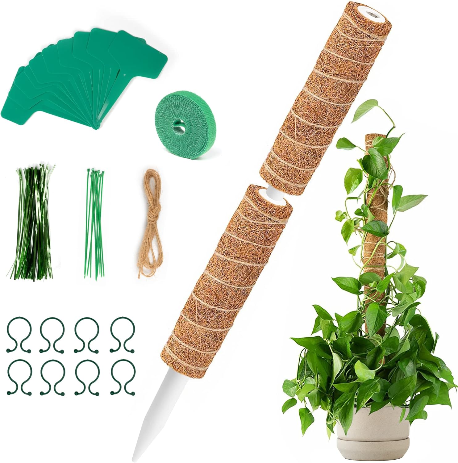 Amazon.com : 16.9'' Moss Pole for Plants Support with 6 Accessories ...