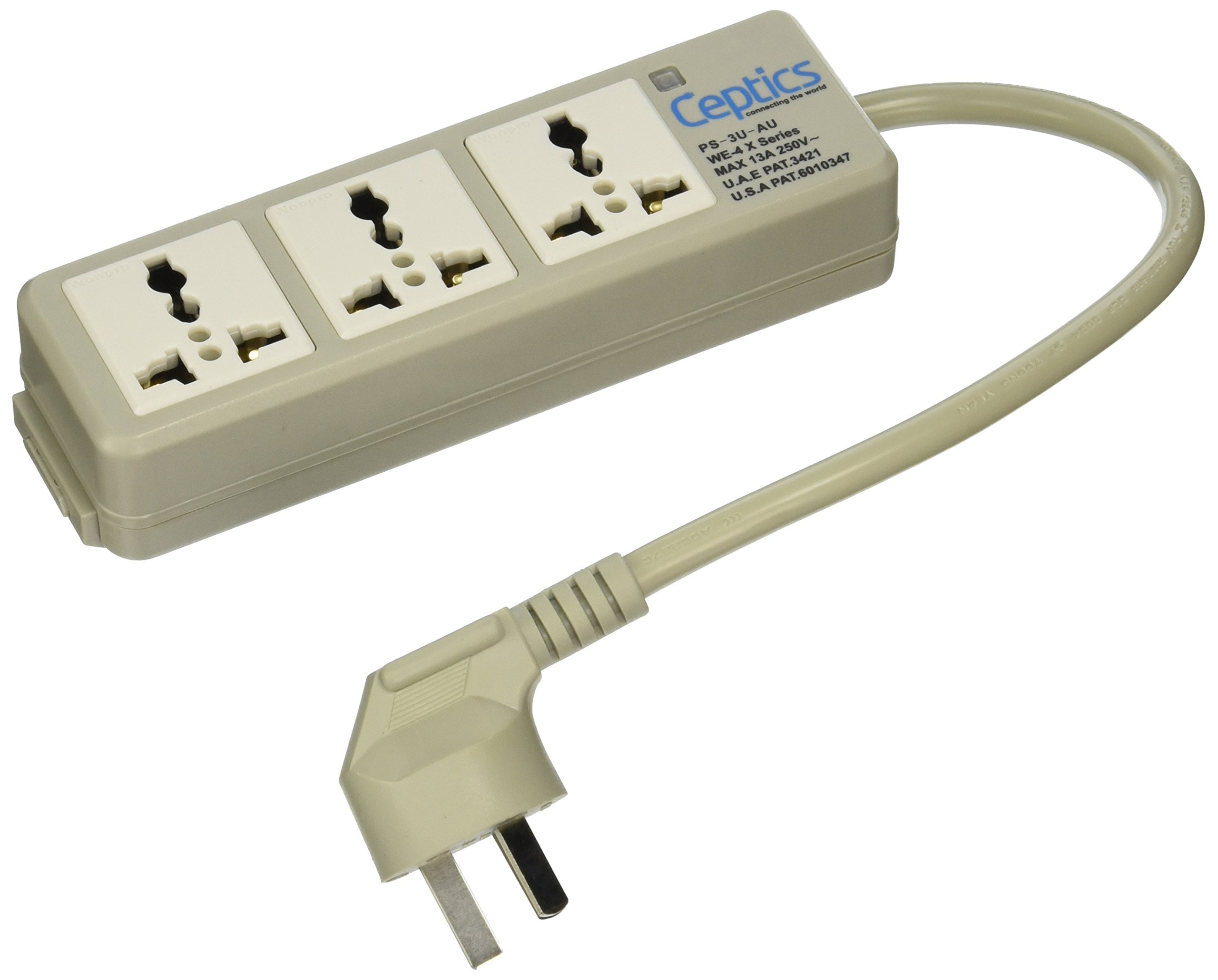 Snapklik.com : Ceptics Portable Travel Power Strip Charger 3 Universal ...
