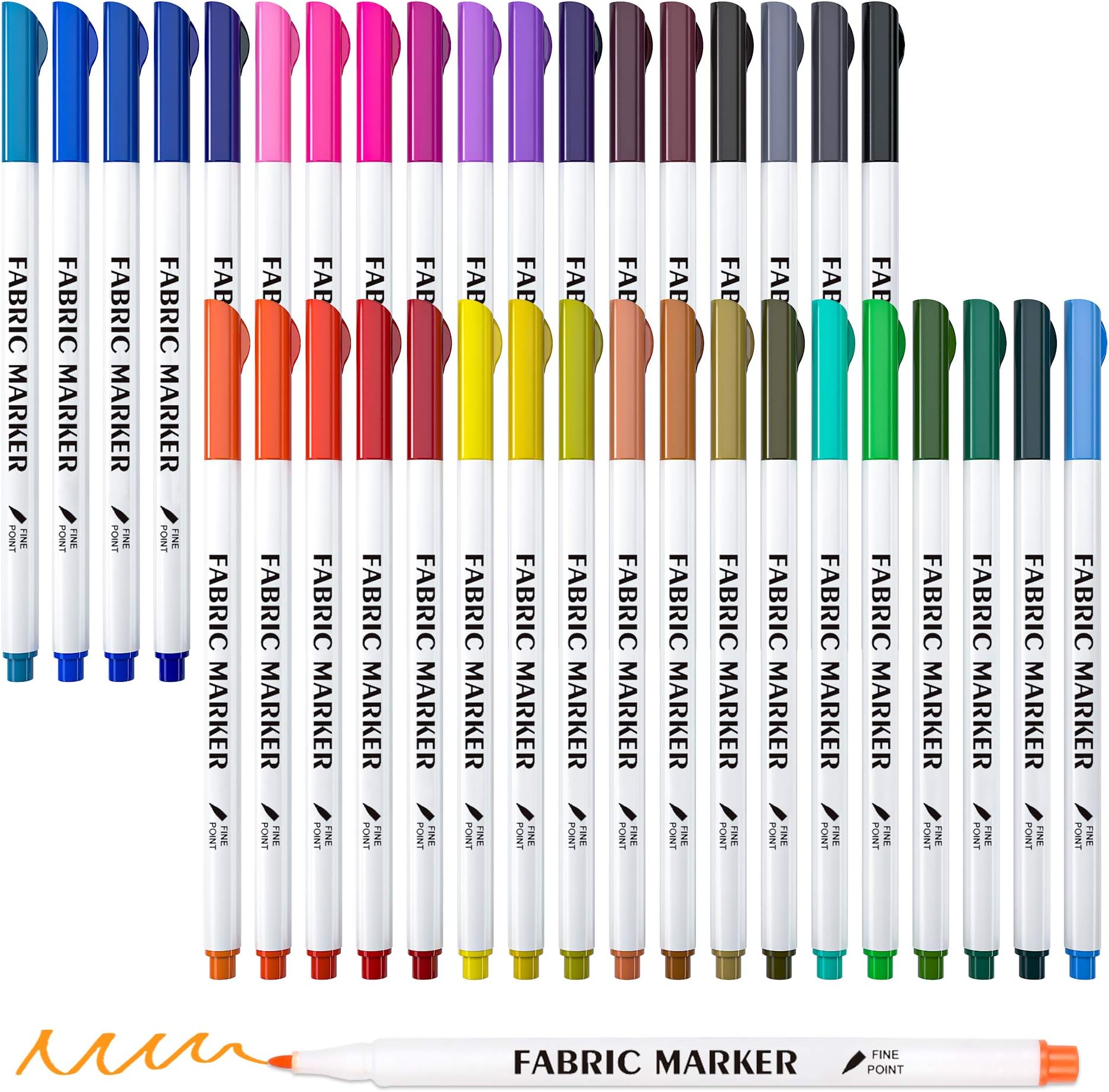 Amazon.com: Zenacolor 40 Fabric Markers Pens Set - Non Toxic, Indelible ...