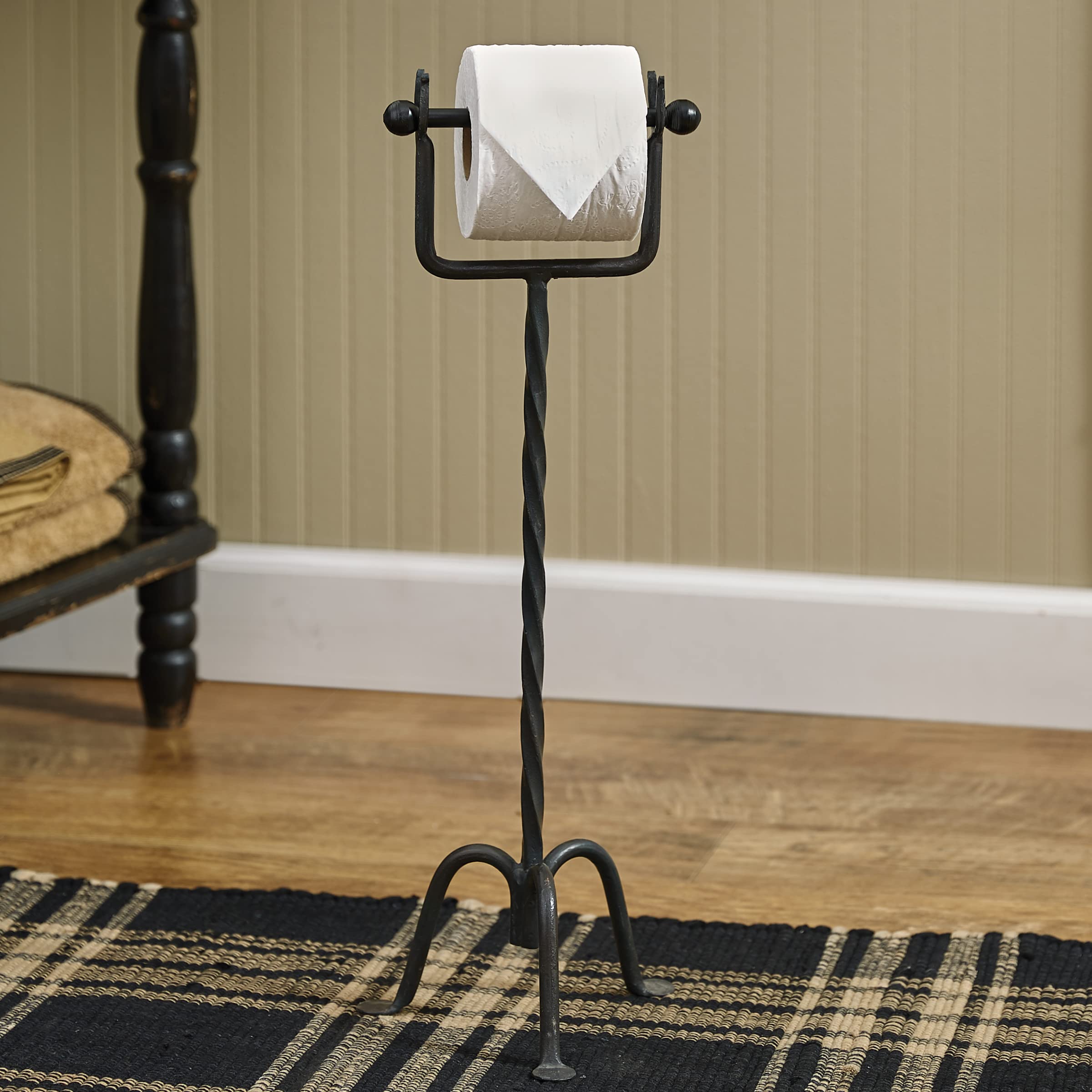 Black Wrought Iron Toilet Paper Holder