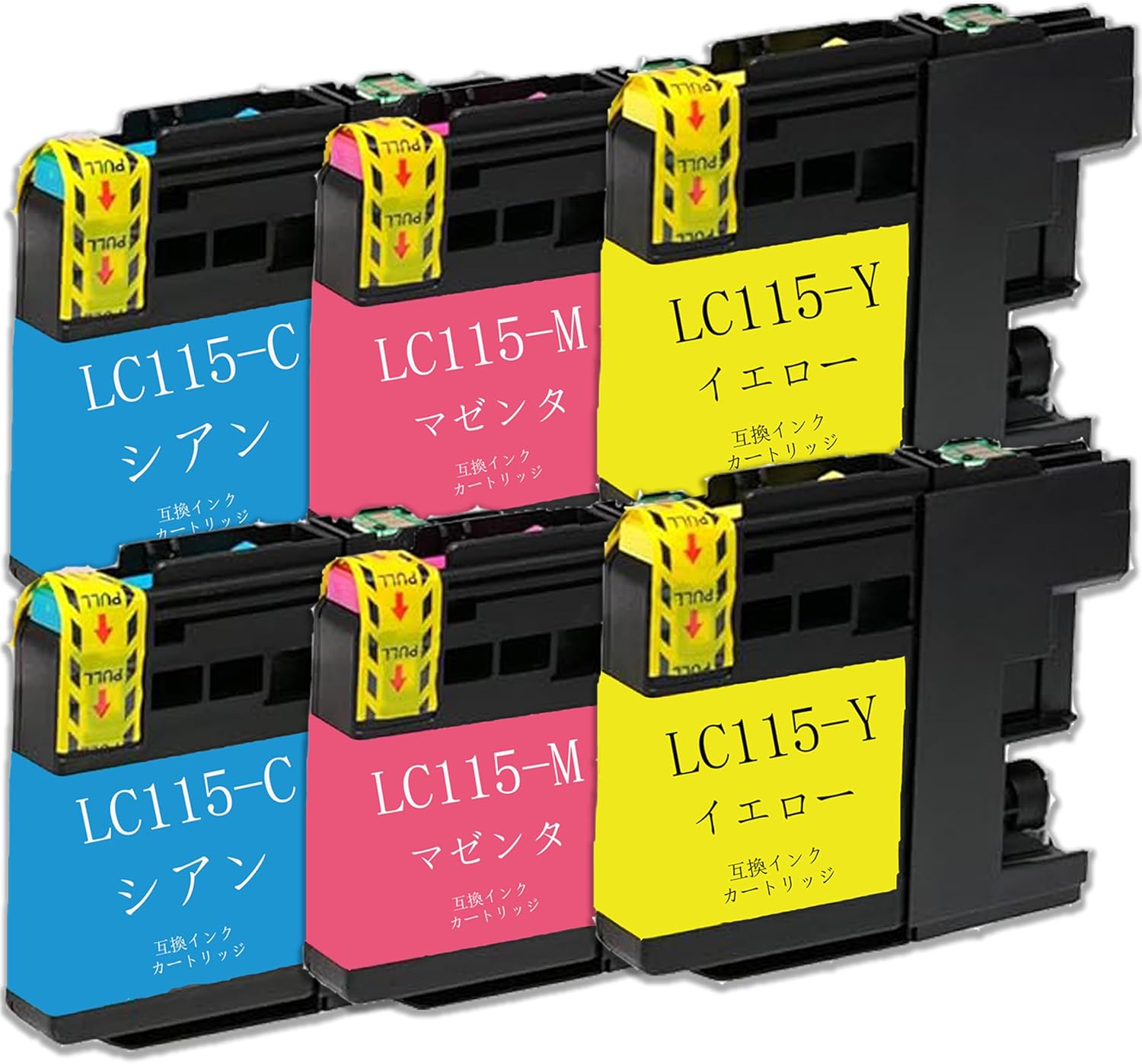 Amazon.co.jp: 【埼玉WH】LC119-115 互換インクカートリッジ 3色セット LC115-Cx2 / LC115-Mx2 / LC115-Yx2 計6本 インク残量表示機能付 ...
