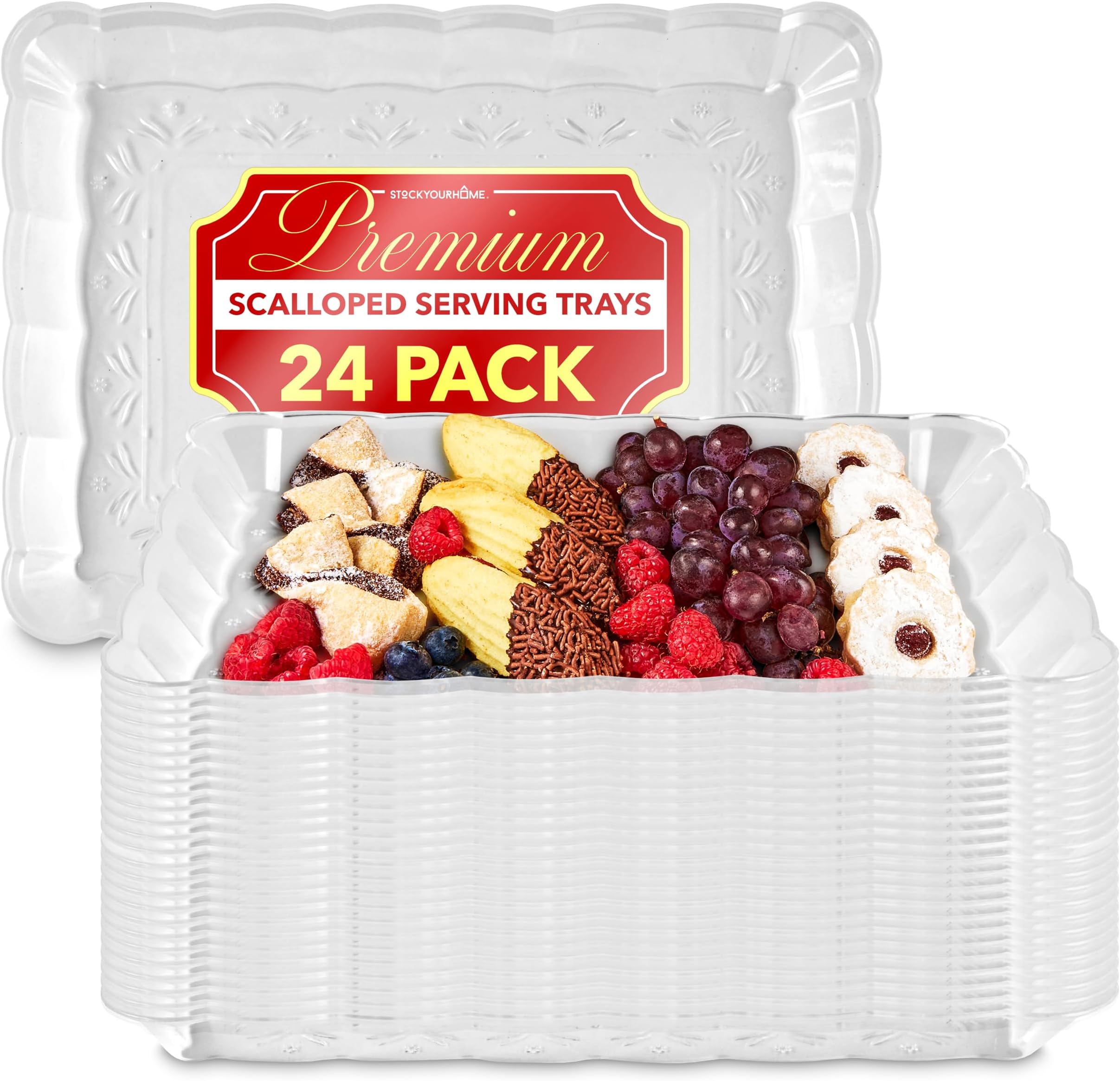 Amazon.com: 8 Pack Extra Large Plastic Serving Trays for Party - 16 x ...