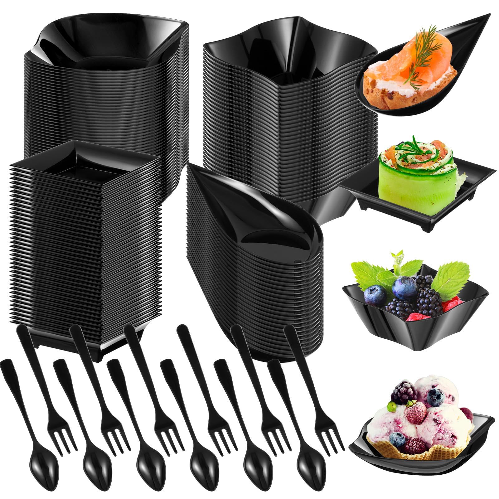 Amazon.com: Tessco 400 Pcs Mini Plastic Dessert Plates Set, including ...