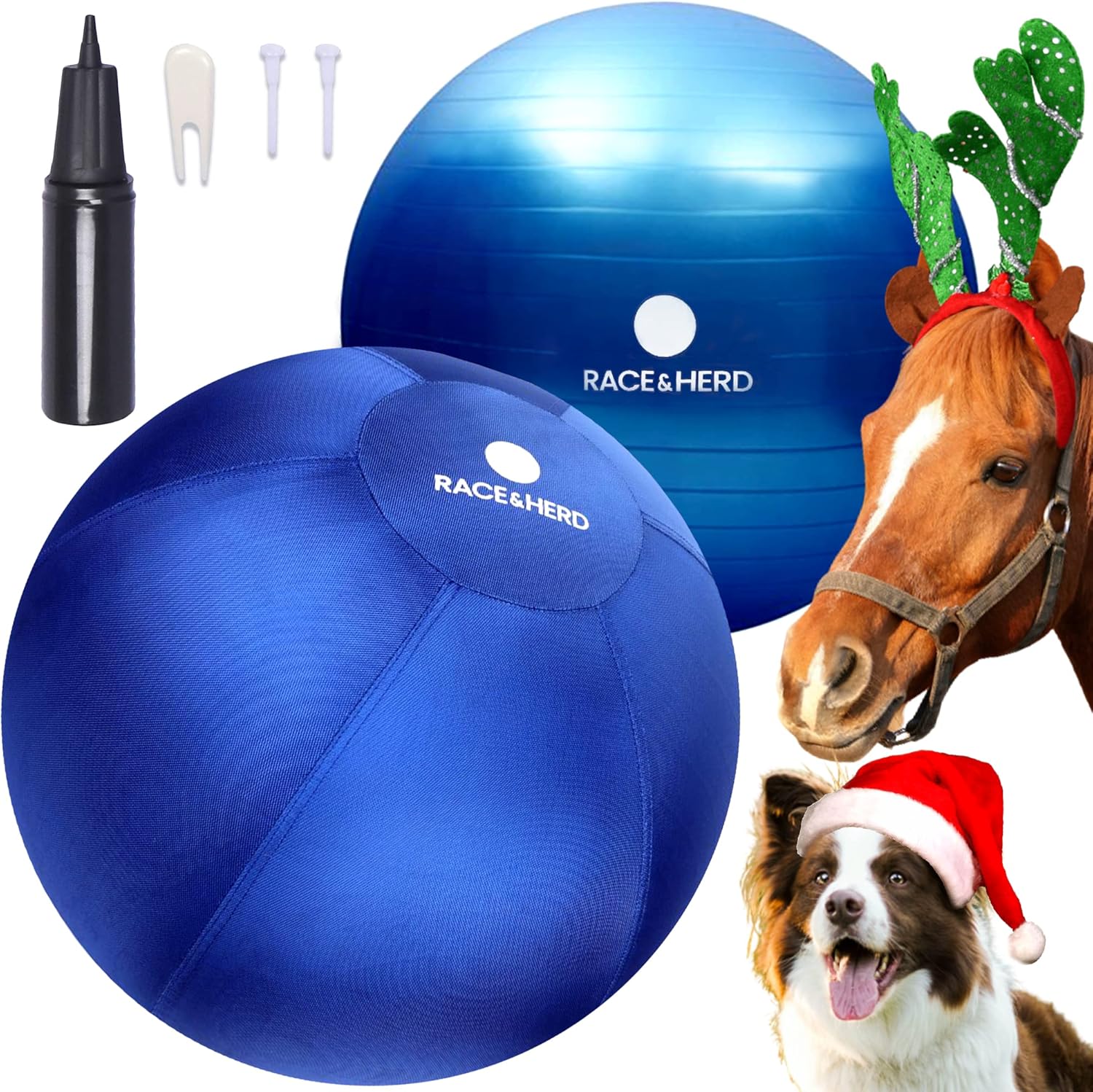 Race&Herd Herding Ball for Dogs Blue Heelers, Horse Ball & Ball Cover ...