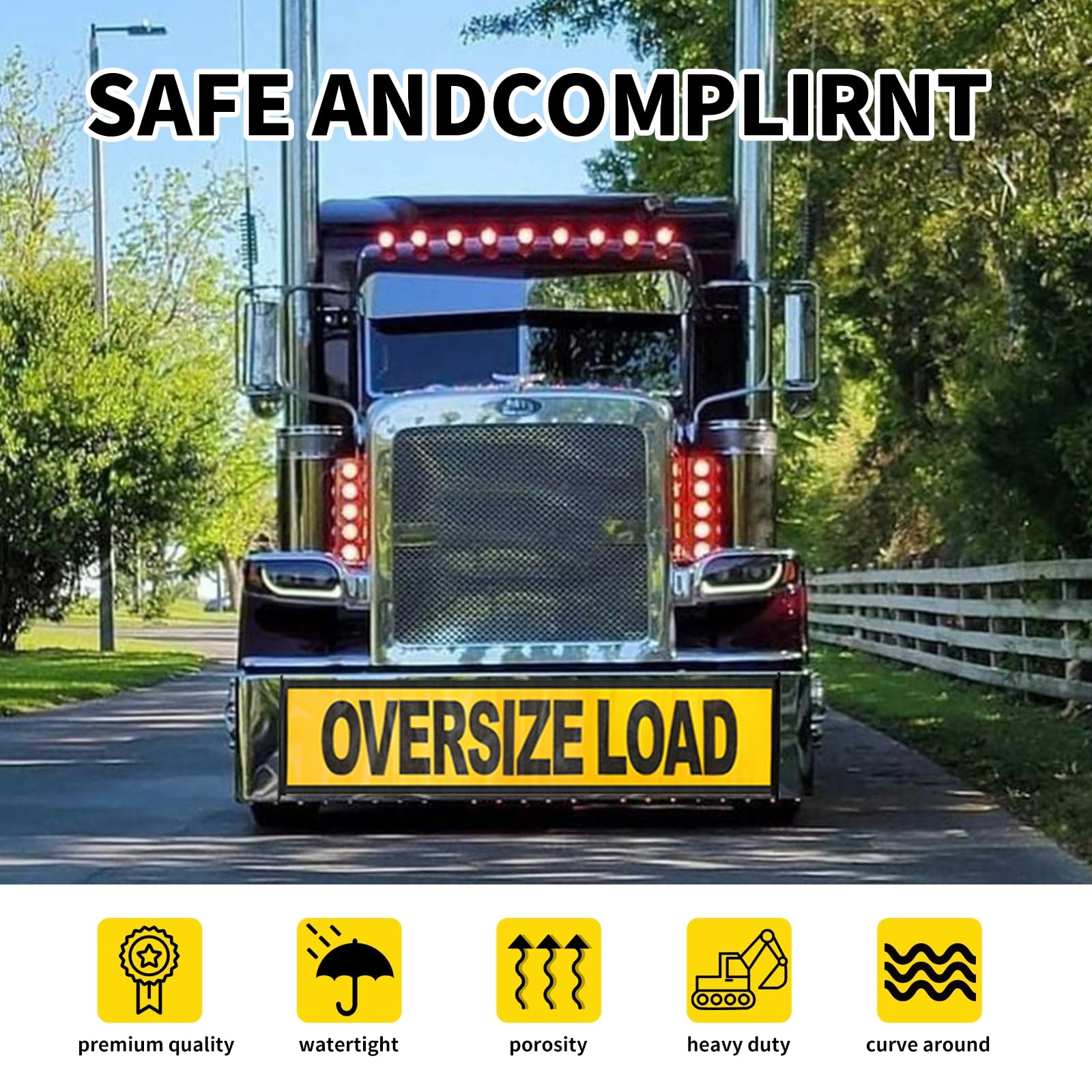 Snapklik.com : Oversize Load Signs For Trucks 2 Pack Oversized Loaded ...