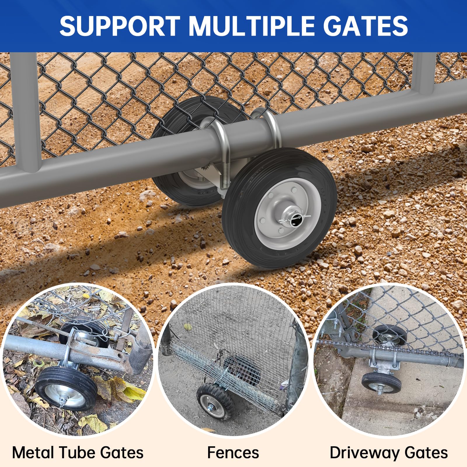Snapklik.com : Fengone 6" Rolling Gate Wheel For Chain Link Fence ...