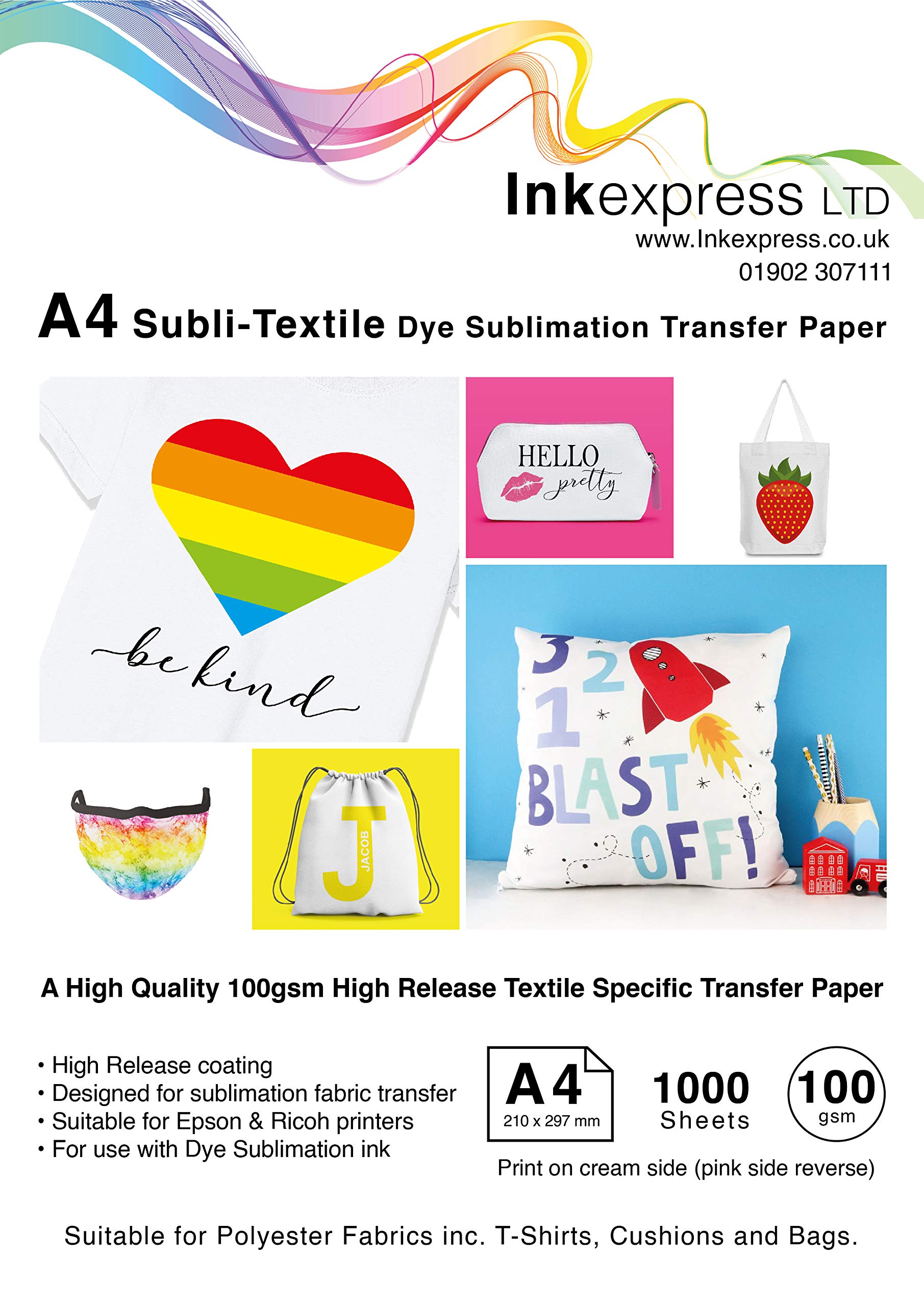 Buy Ink Express Subli-Textile High Release (HR) 100gsm Sublimation ...
