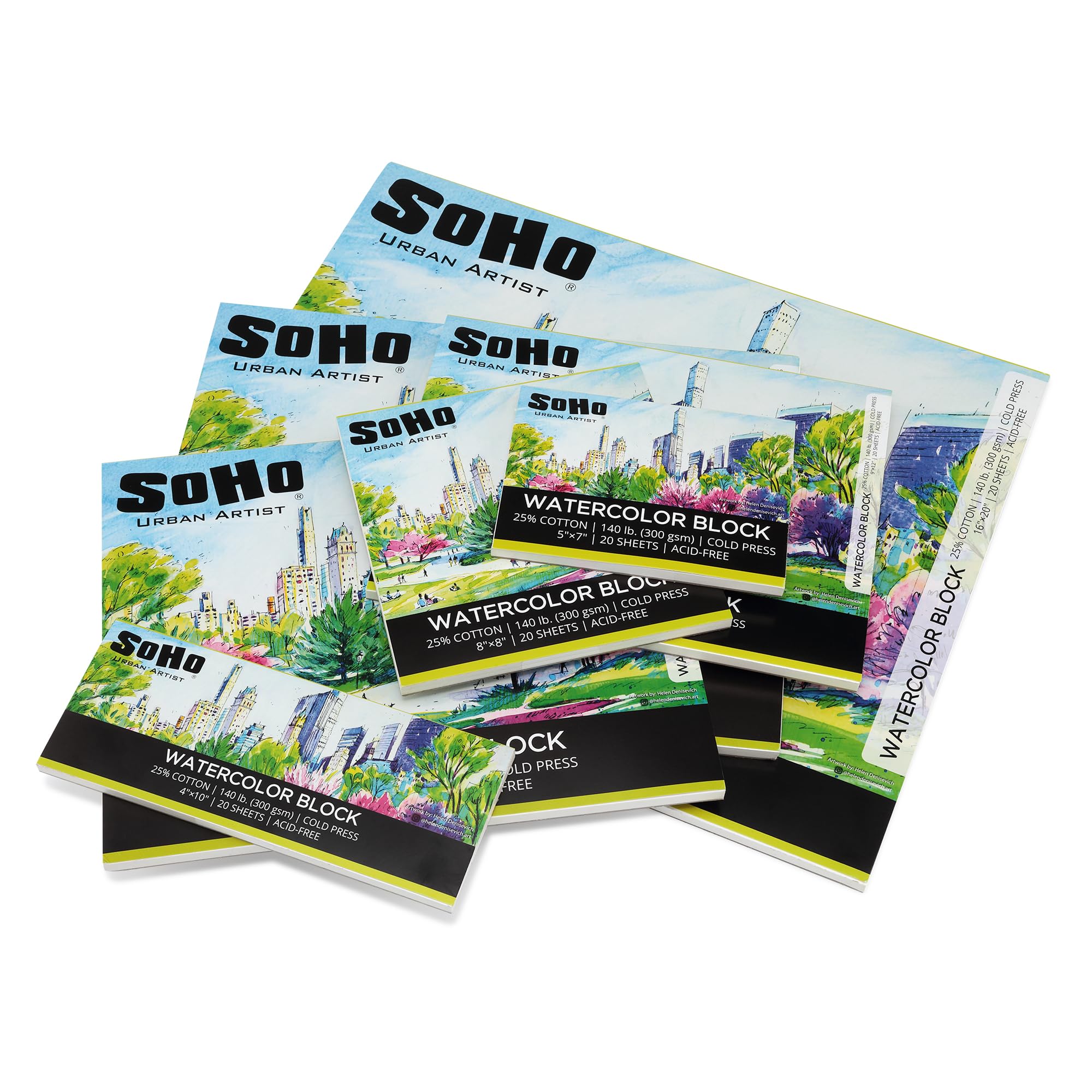 Snapklik.com : SoHo Urban Artist Watercolor Block 4x10-140lb 20 Sheets ...