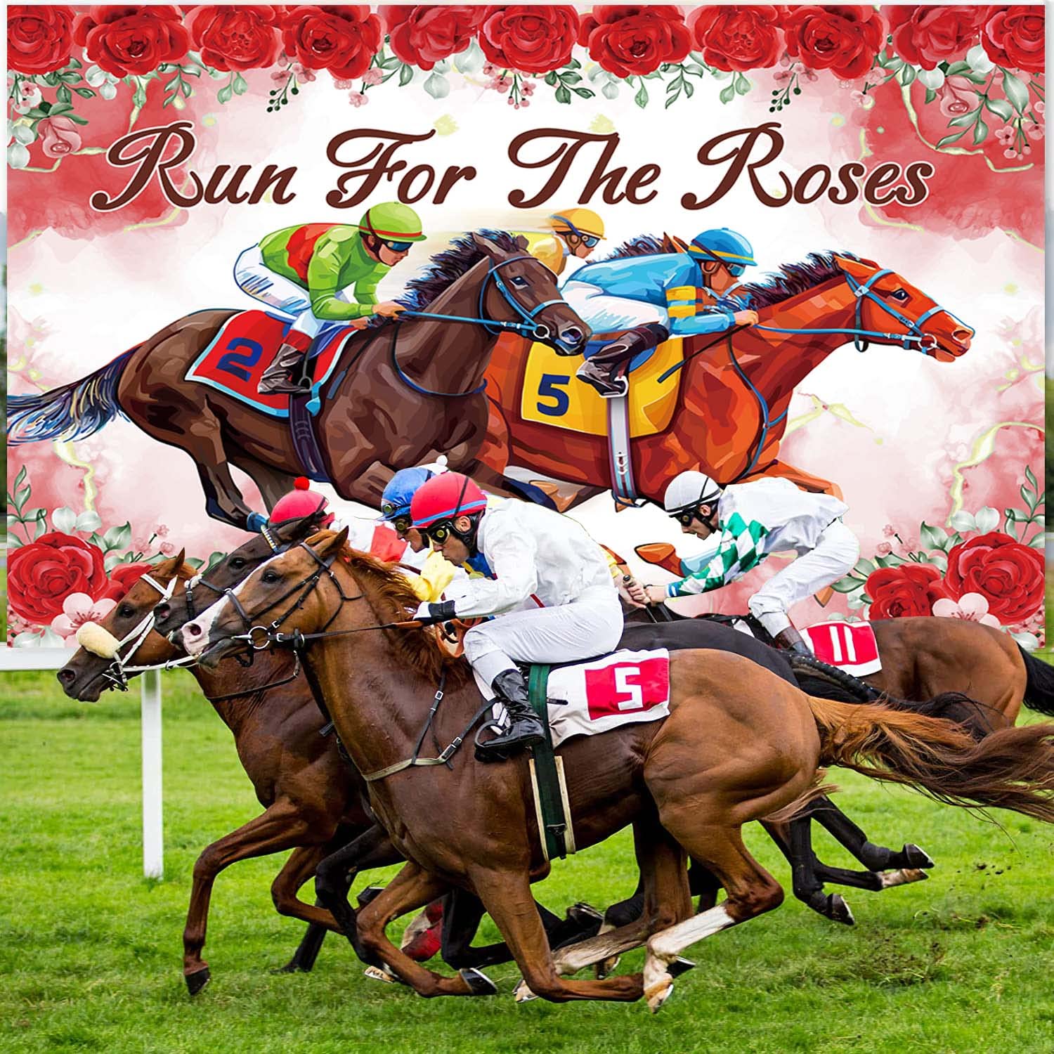 Snapklik.com : Run For The Roses Backdrop 7x5FT Kentucky Derby Horse ...